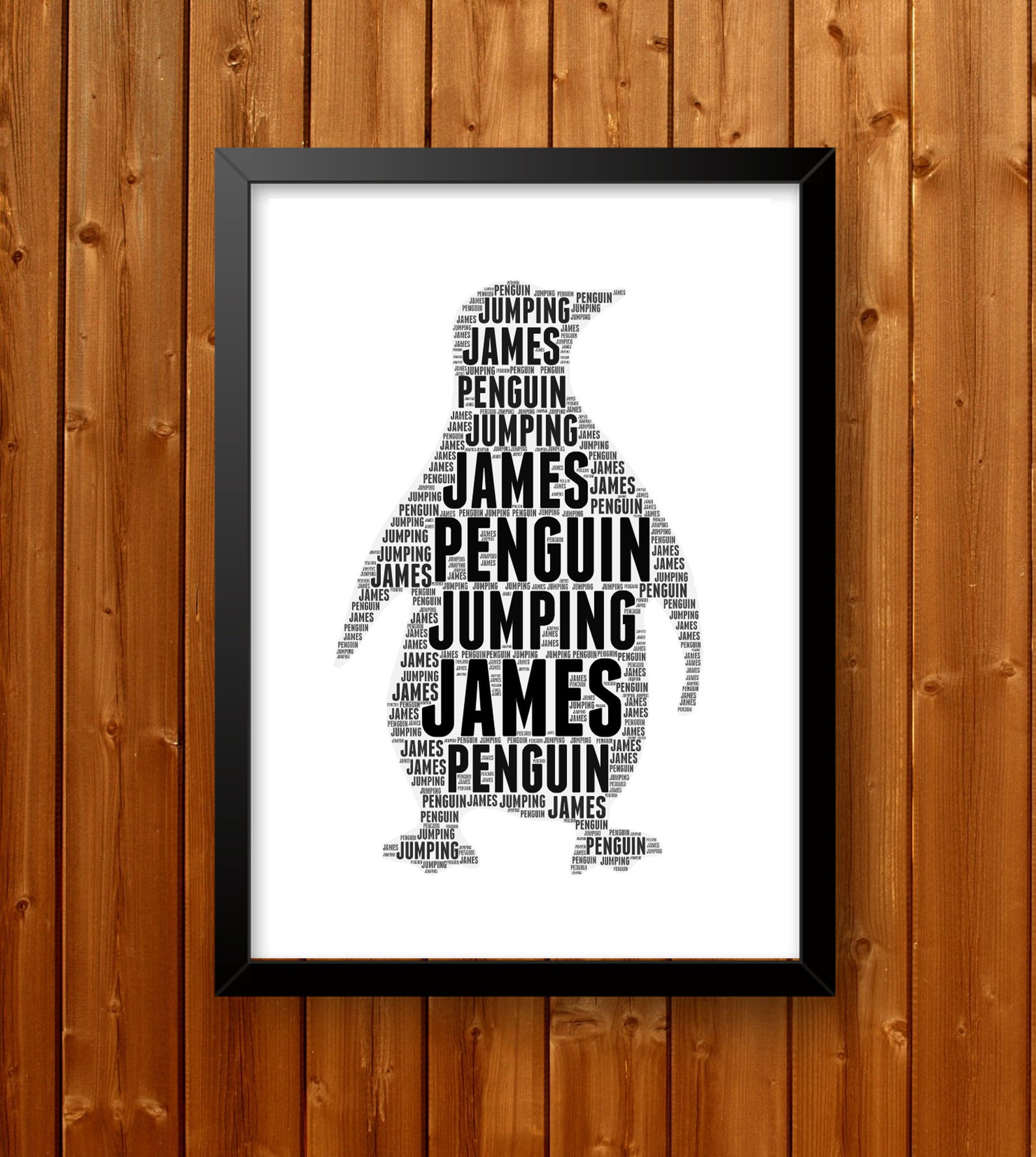 Personalised PRINTABLE Penguin Gifts Word Art Wall Print - Anniversary ...