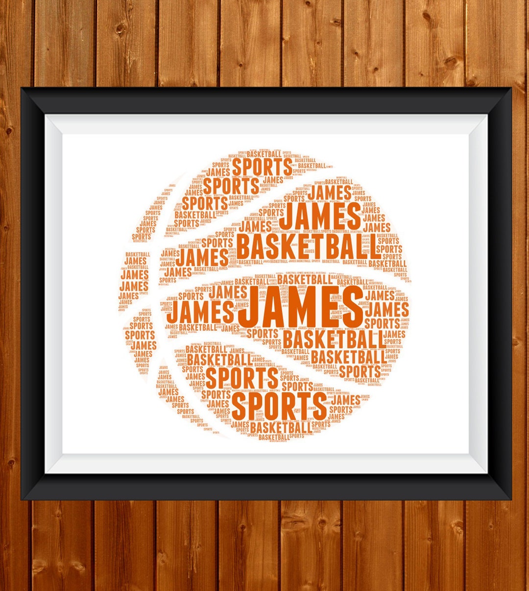 Personalised Basketball Gift, PRINTABLE Basketball Word Art Gift ...