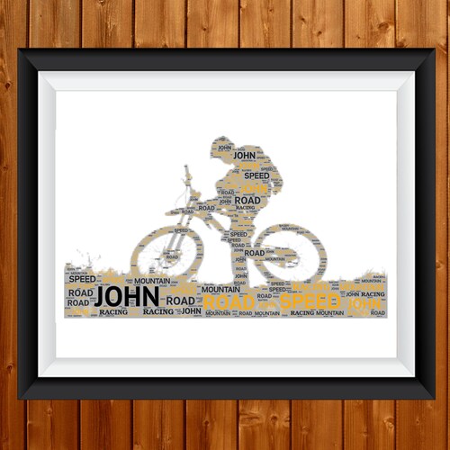 Personalised Mountain Bike Word Art Gift Word Art Wall Print - Etsy UK