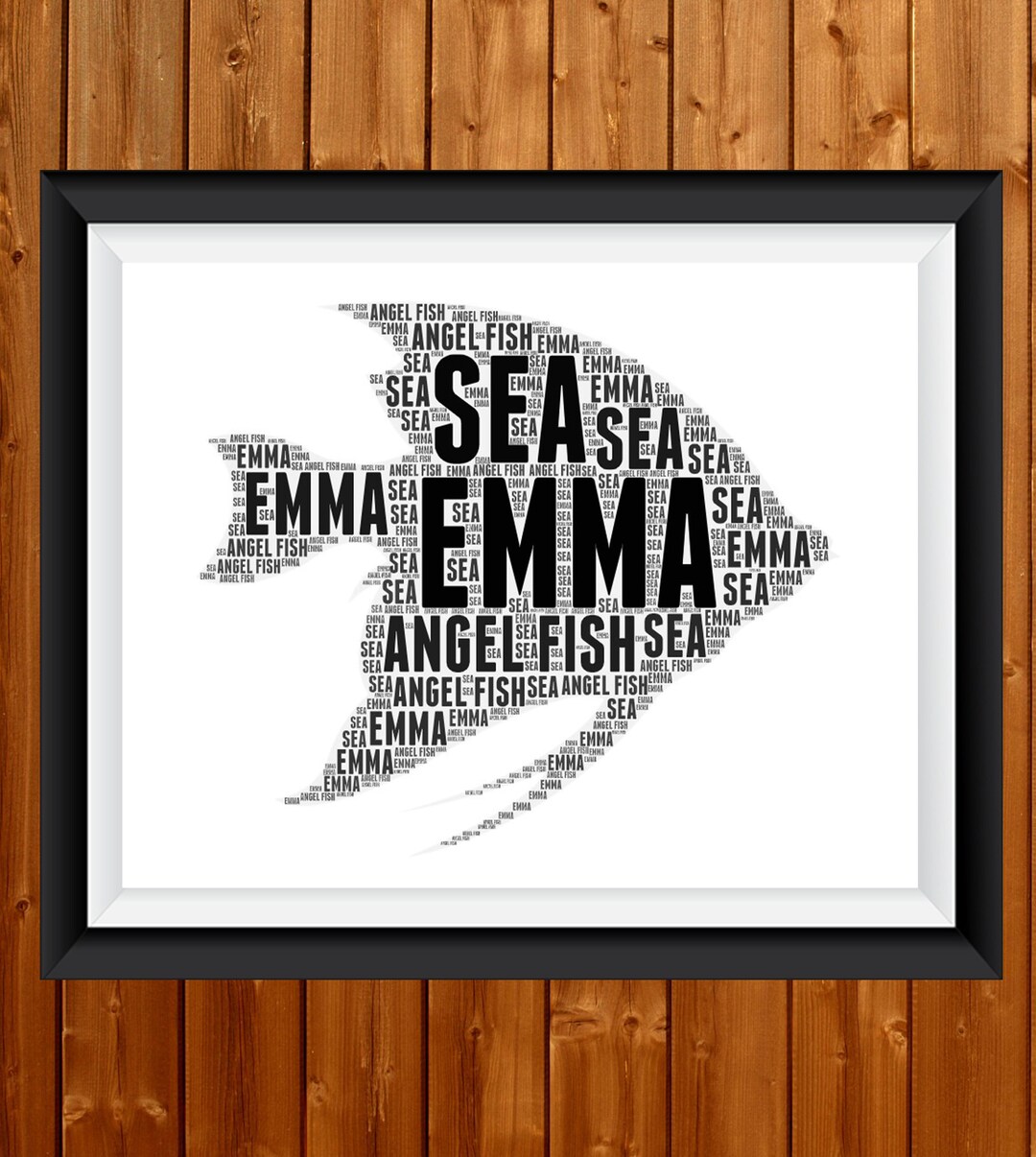 Personalised Angel Fish PRINTABLE Angel Fish Gifts Word Art Wall Print ...