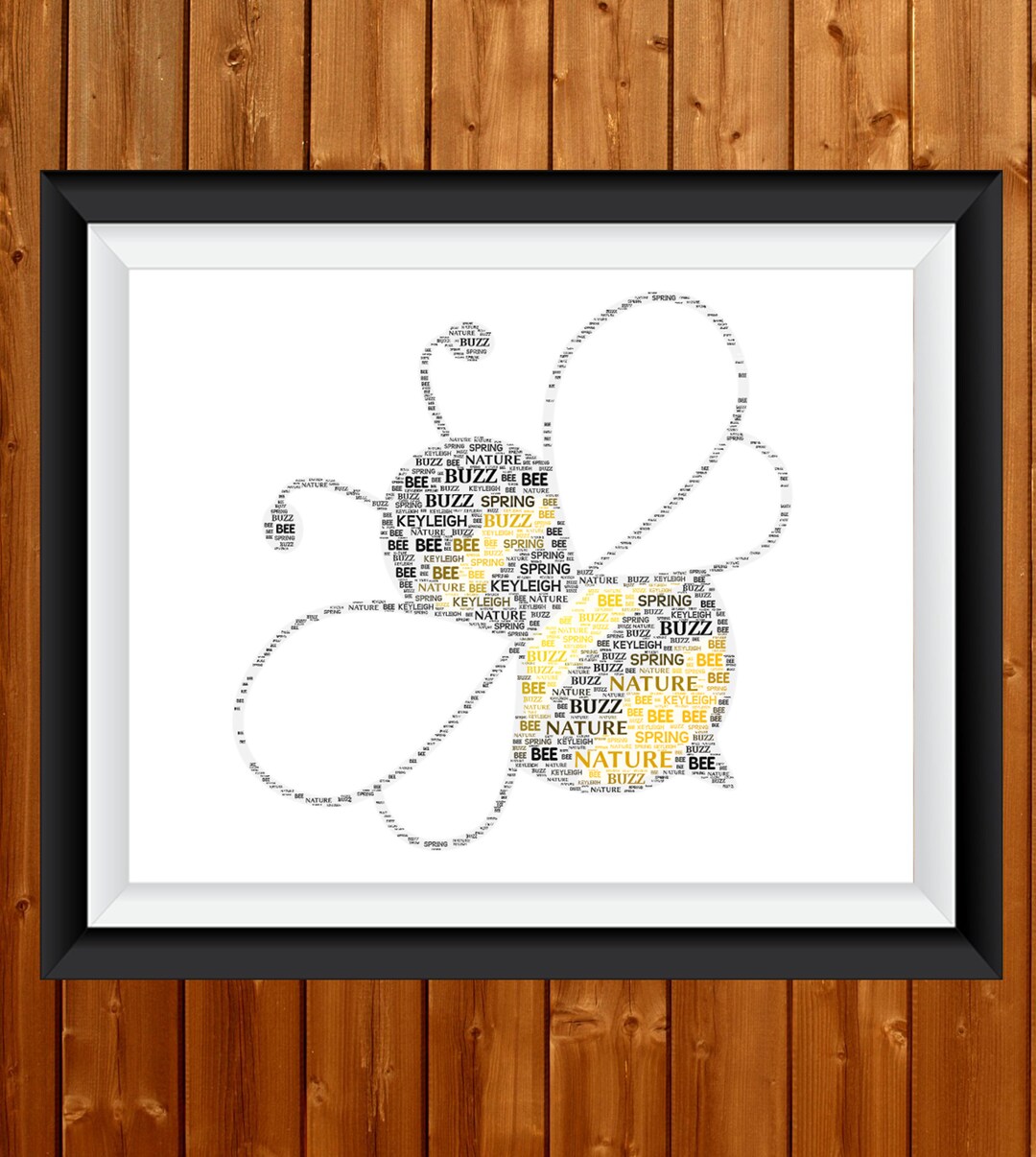 Personalised Bumble Bee Beekeeper Wasp Gift Word Art Wall Room Decor ...