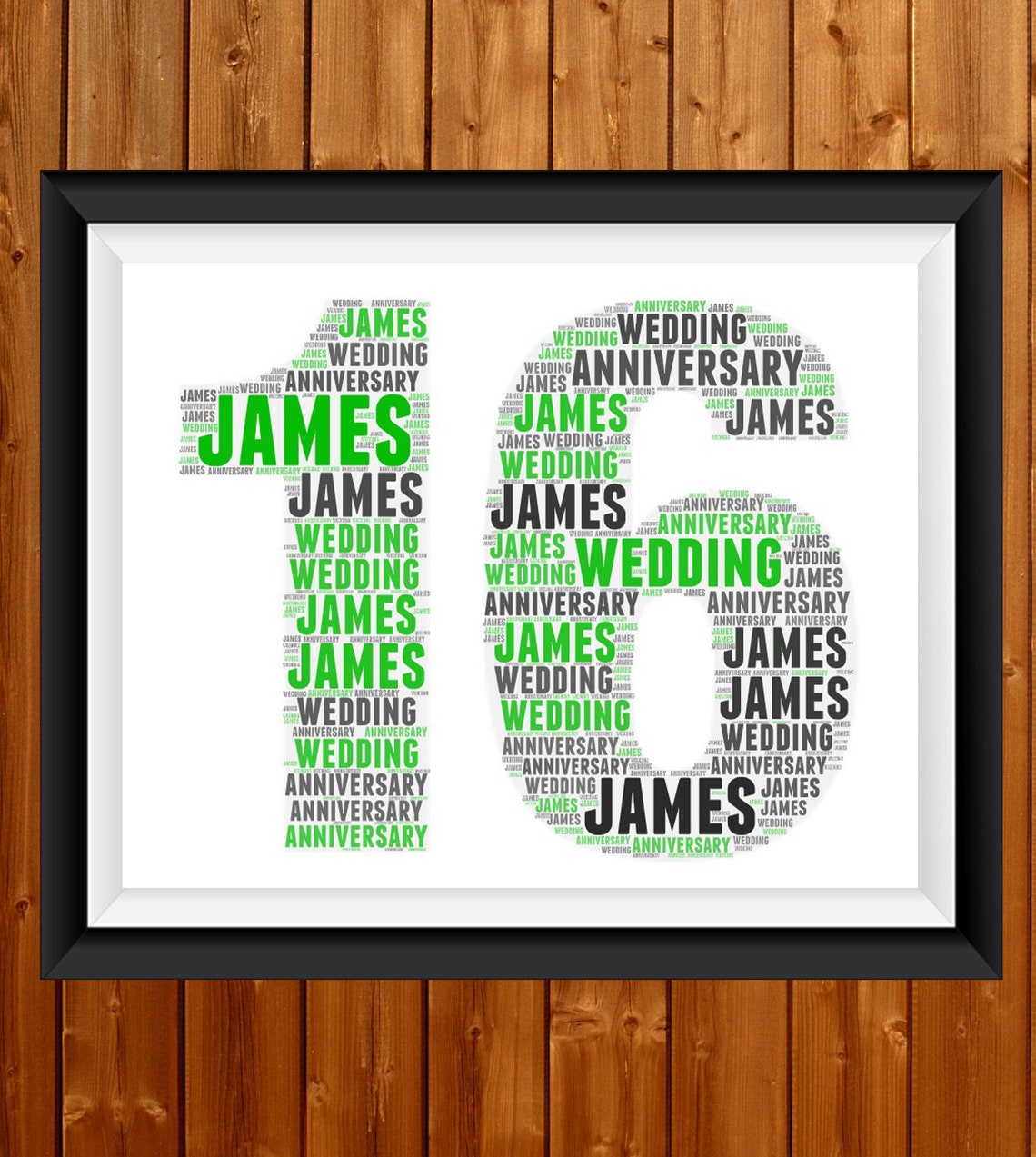 16th Birthday Gift Personalised Word Art A4 Gloss Print. - Etsy
