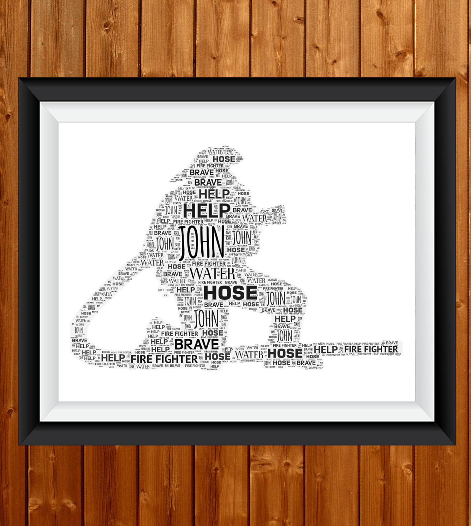 Firefighter Gifts Personalised Word Art Gift Fireman Gift Wall | Etsy