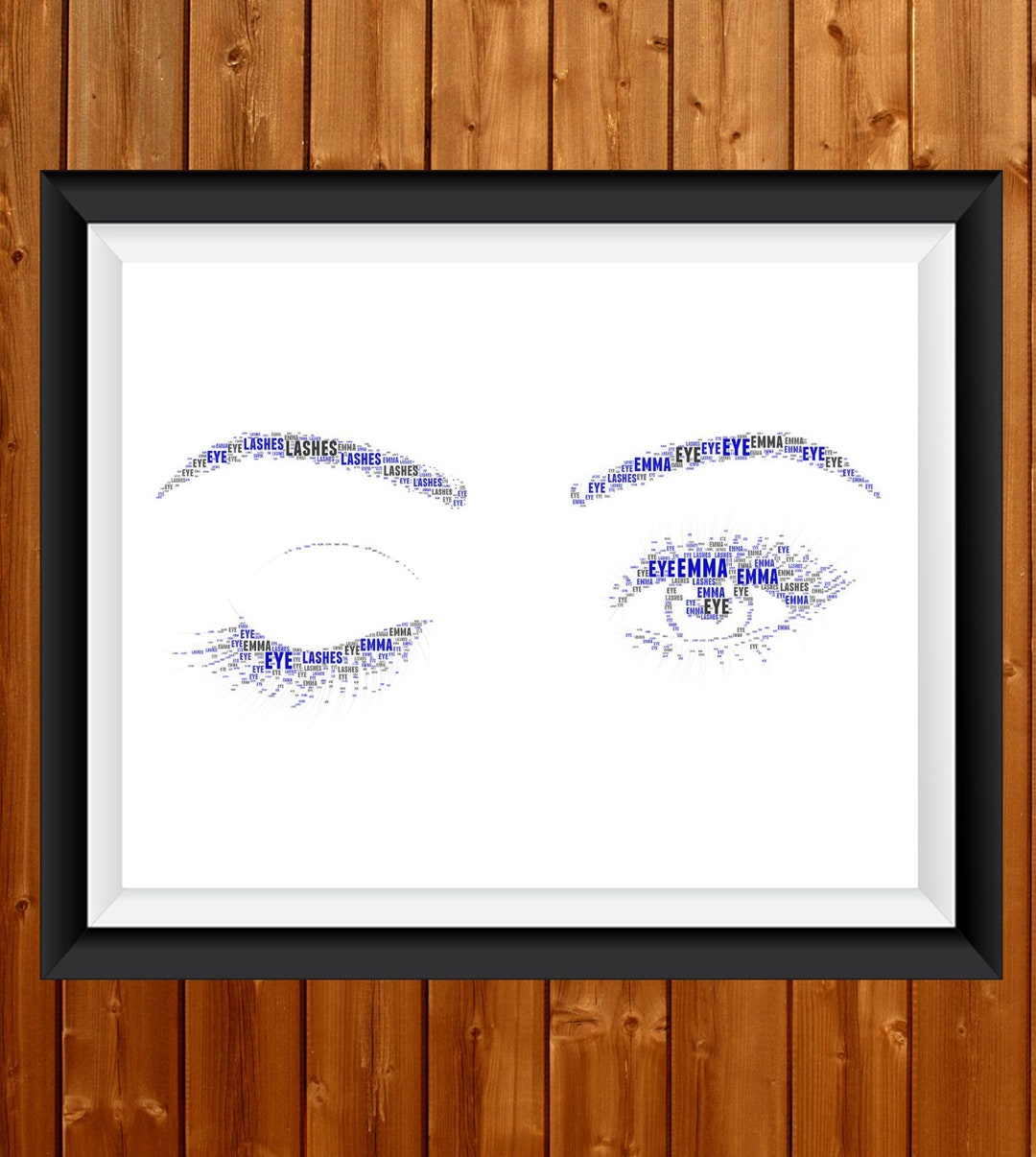 Personalised PRINTABLE Eye Lashes Beautician for Girl Gift Word Art ...