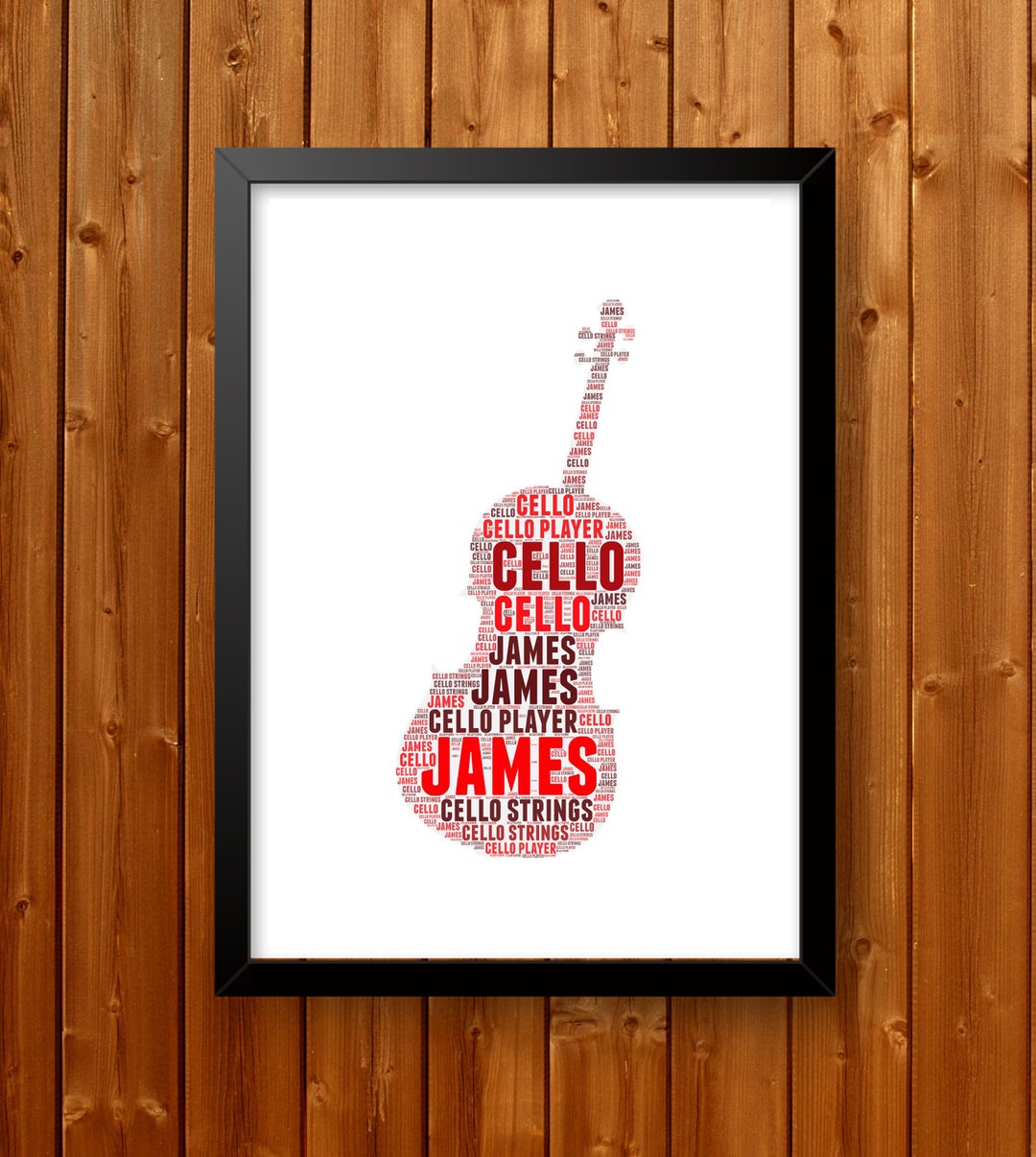 Personalised Cello Poster, Cello Word Art Poster, Cellist Wall Art ...