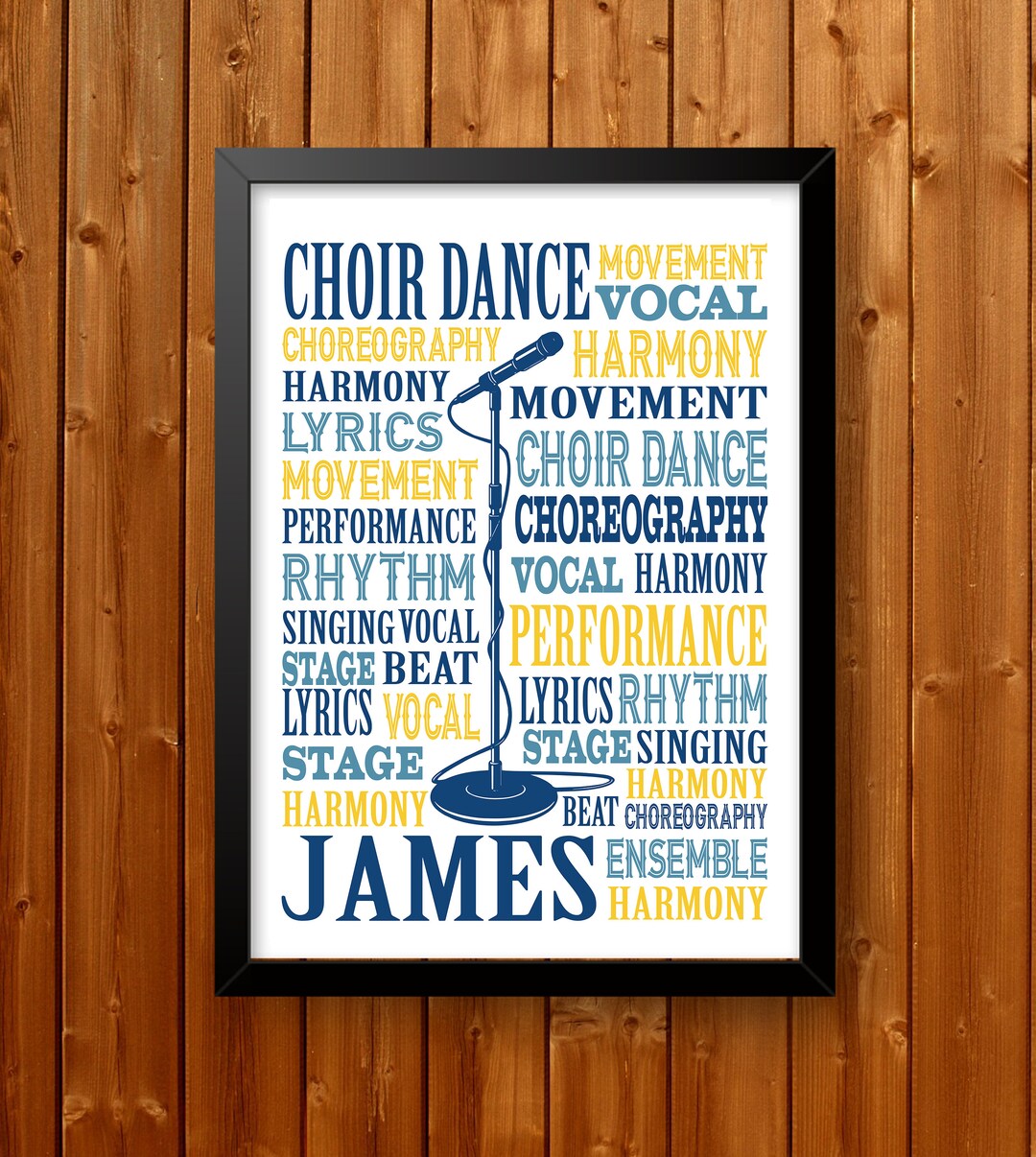Personalised Choir Typography Poster Choir Teacher T T For Music Teacher Choir Director