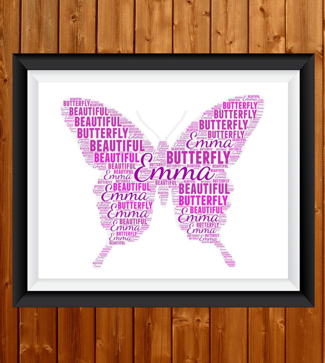 Personalised Word Art, Butterflies Image. Butterflies Gift. Your Words ...