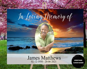 Fall autumn Memorial Photo Collage Template, Large Memorial Sign ...