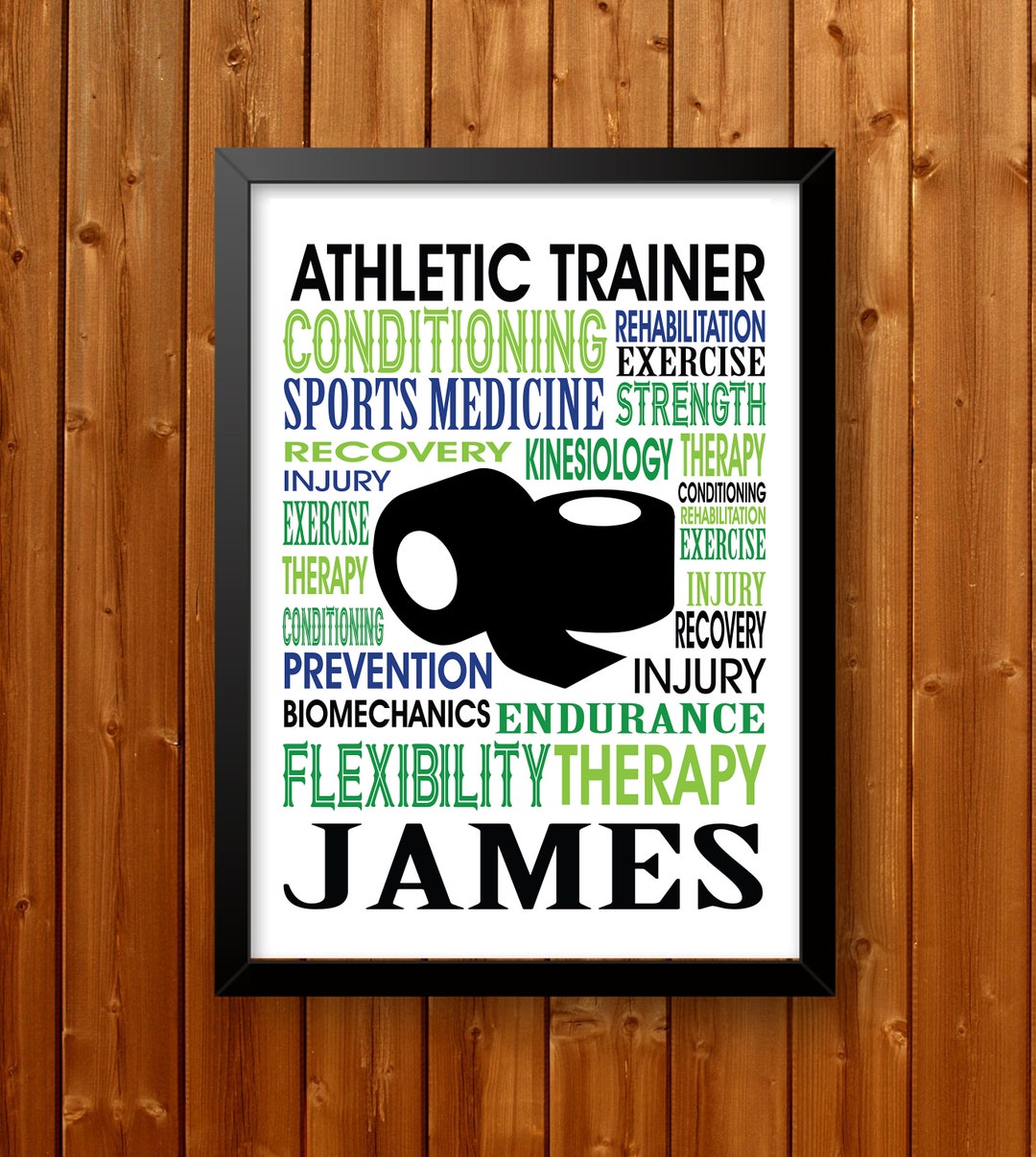 Personalised Athletic Trainer Poster, Athletic Trainer Typography, Gift ...