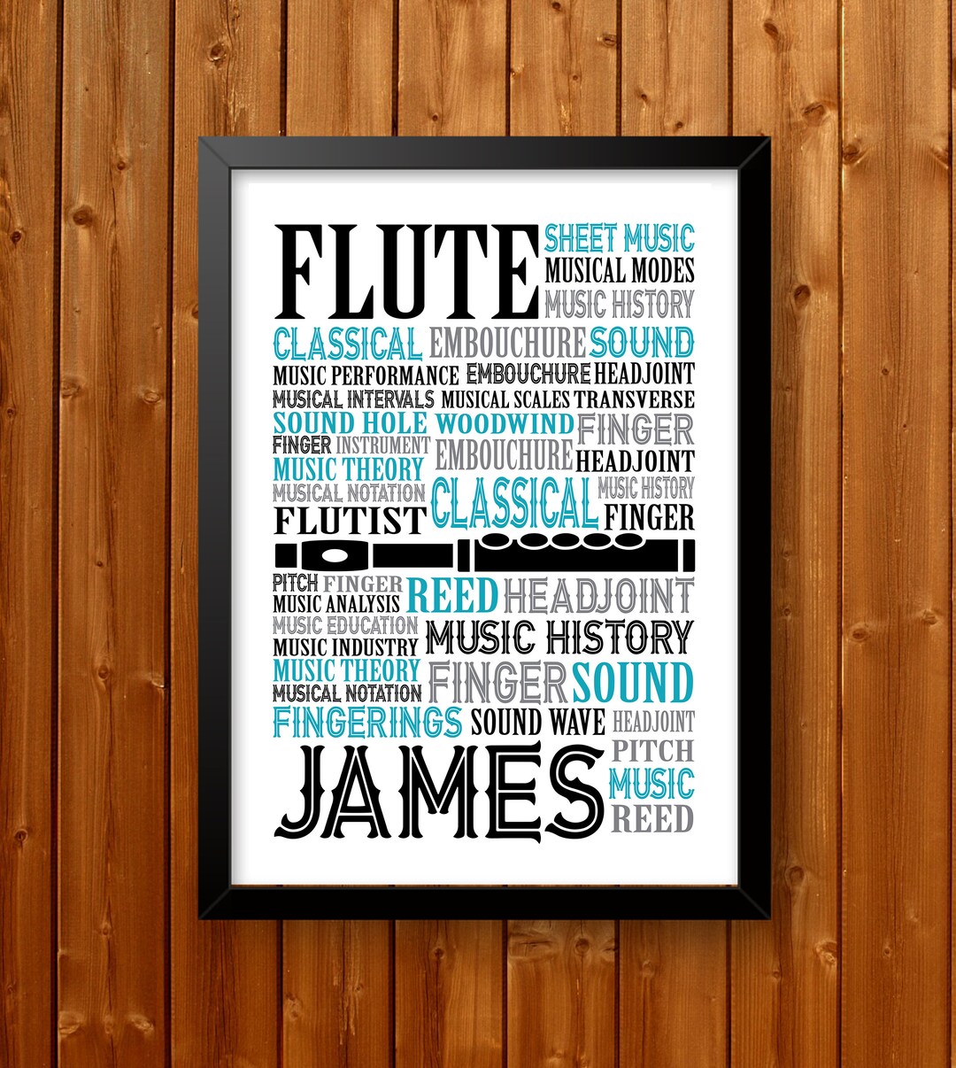 Personalised Flute Poster, Flutist Gift, Flute Player Poster, Flute Player Gift, Flute Player ...