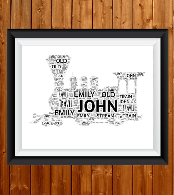 Personalised Steam Train Gifts Word Art Wall Print | Etsy