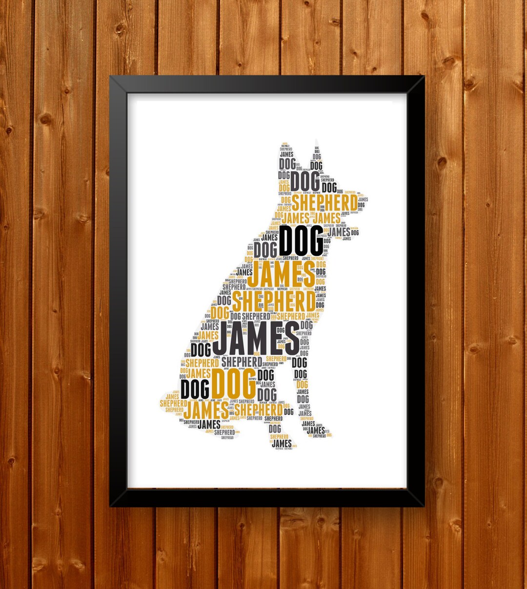 Personalised German Shepherd Word Art Gift, Memorial Wall Art, Alsatian ...