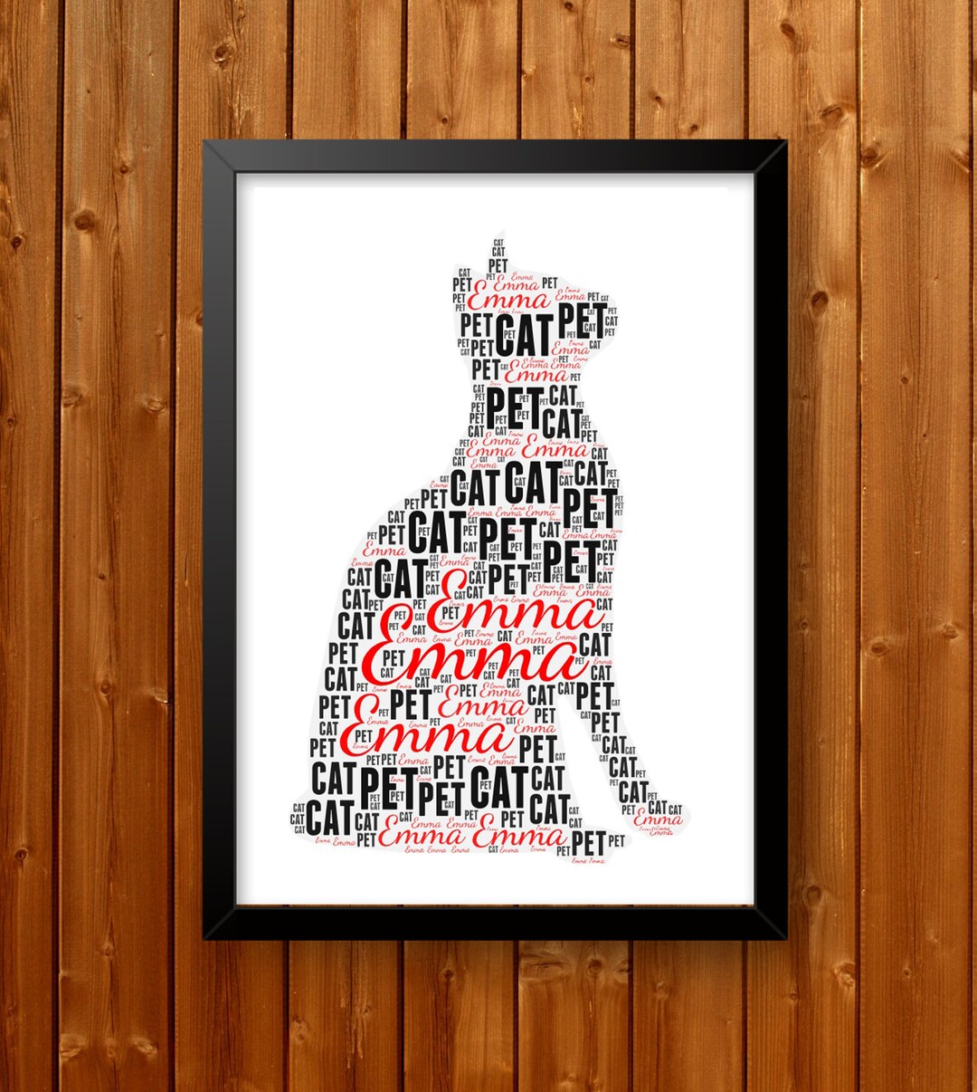 Cat Word Art, Cat Print Gift, Cat Wall Art, Cat memorial print, Cat ...