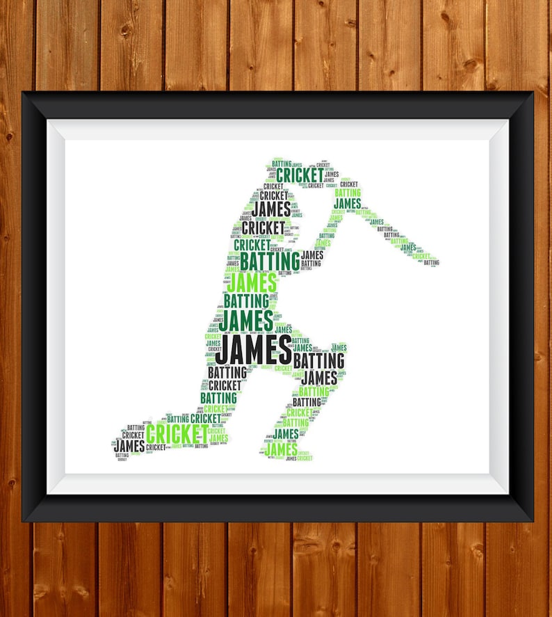 Personalised Cricket Word Art Gift Cricketer cricket Gifts | Etsy