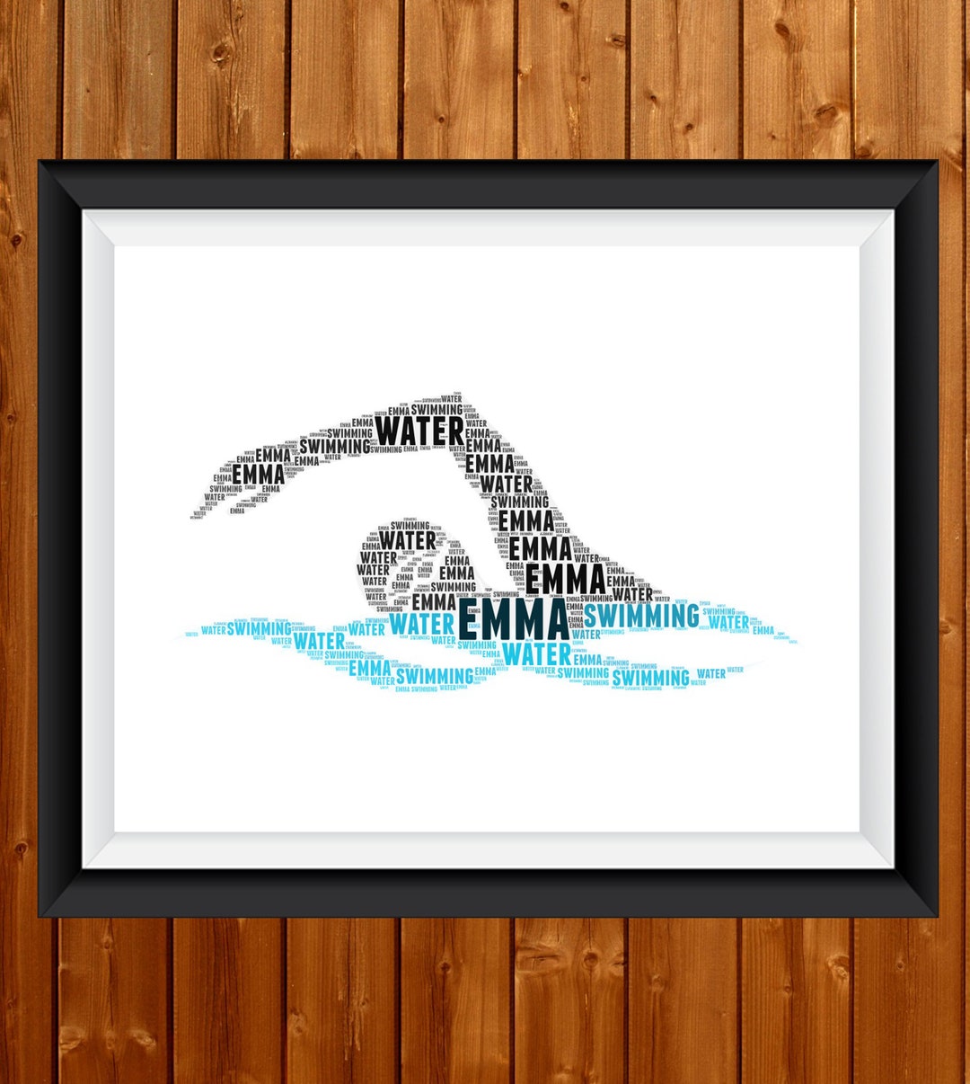 Personalised Swimming Gift Print, Swimming Word Art Word Art Gift ...