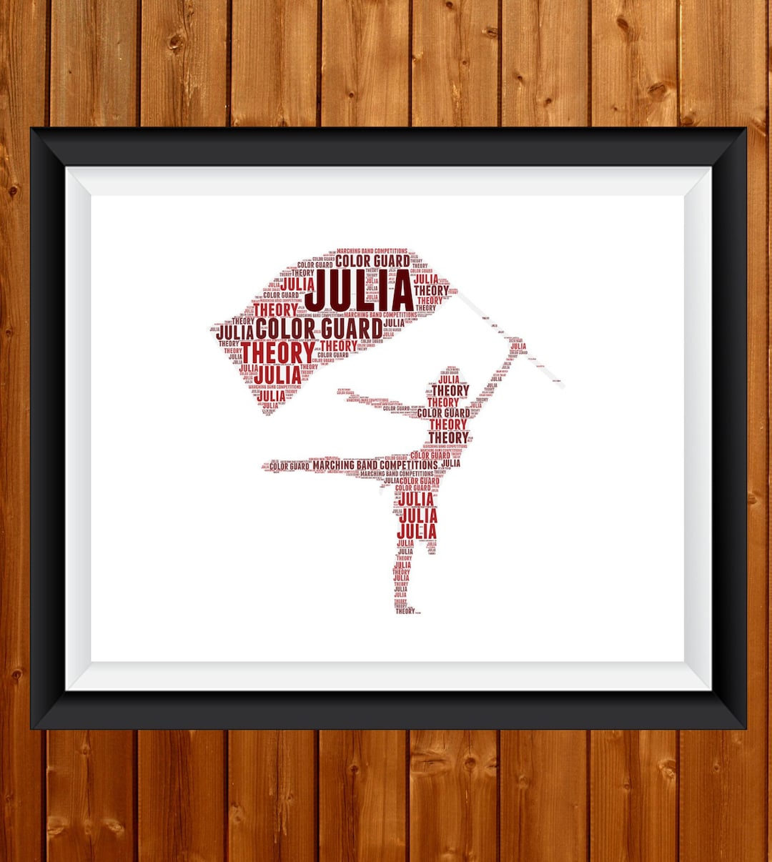 Personalised Color Guard Team Gift Color Guard Art, Winter Guard Wall ...