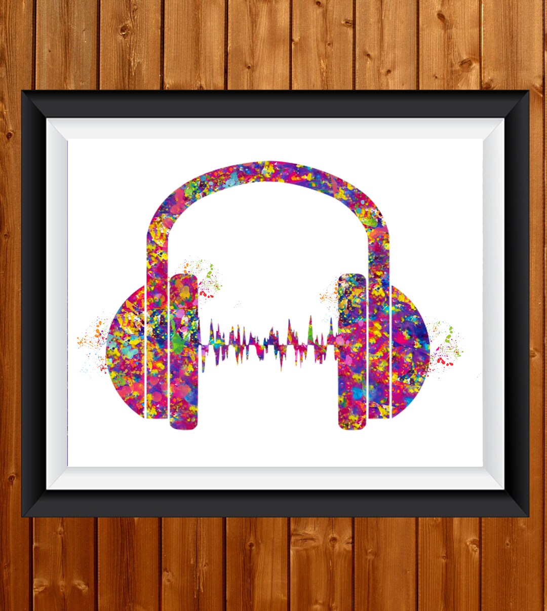 Headphone Watercolor Print Music Art Wall Art Earphones Poster Room ...