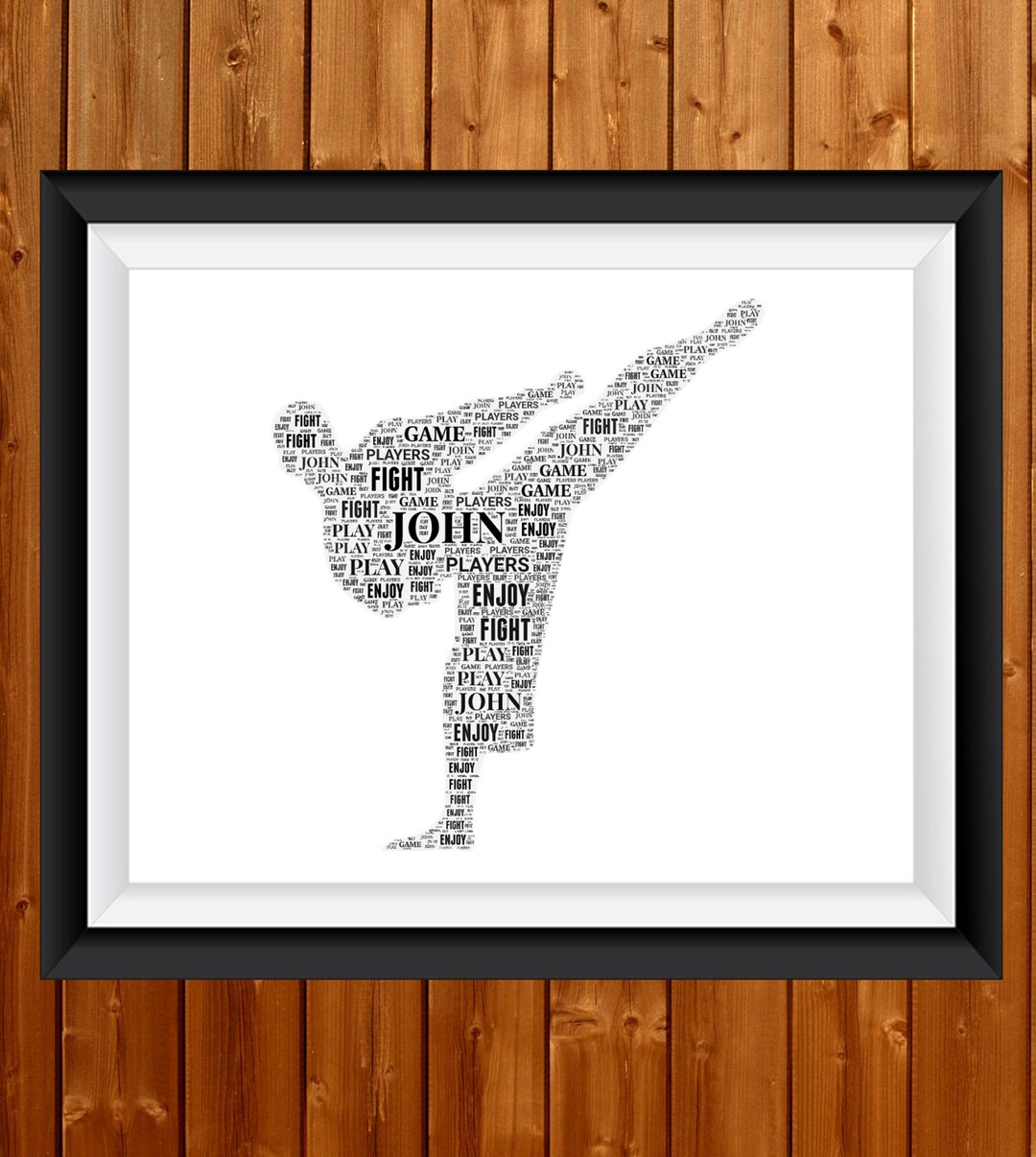 Personalised Karate Gift Word Art Wall Print Framed- Gift for Karate ...