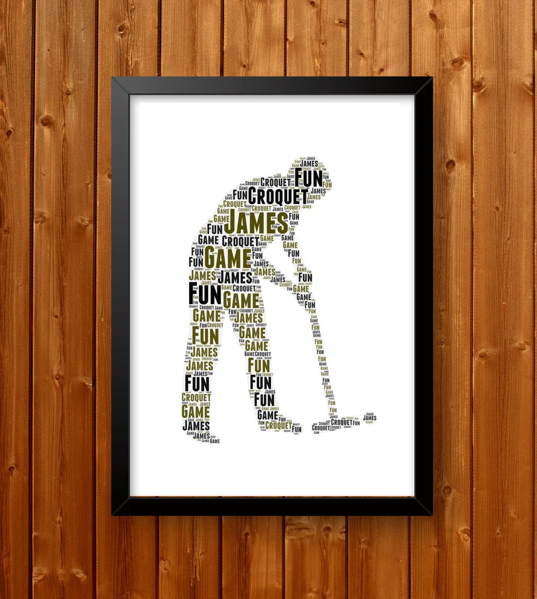 Personalised PRINTABLE Word Art Gift Male Croquet Gifts Sports Gift Men ...