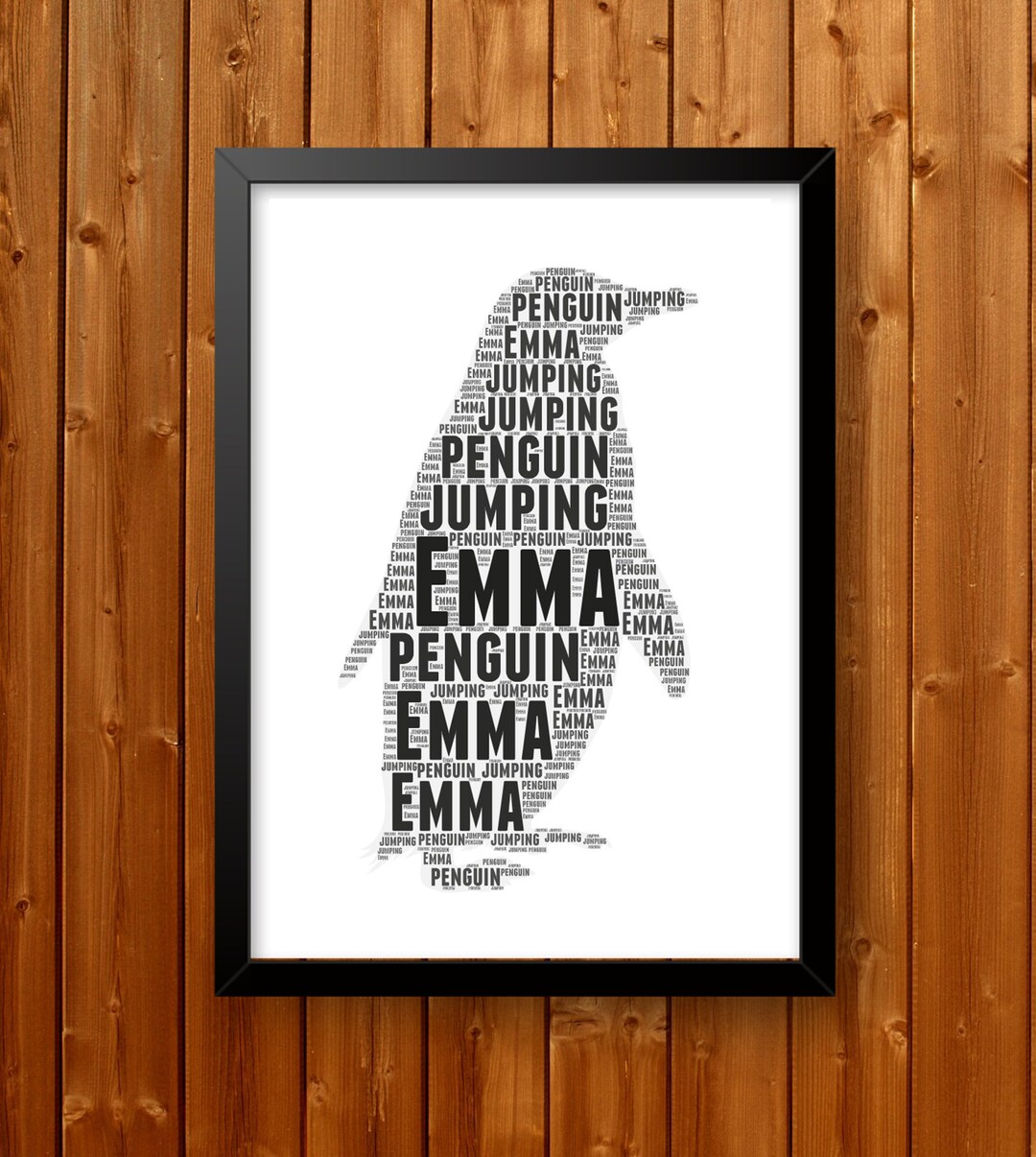 Personalised PRINTABLE Penguin Gifts Word Art Wall Print - Anniversary ...