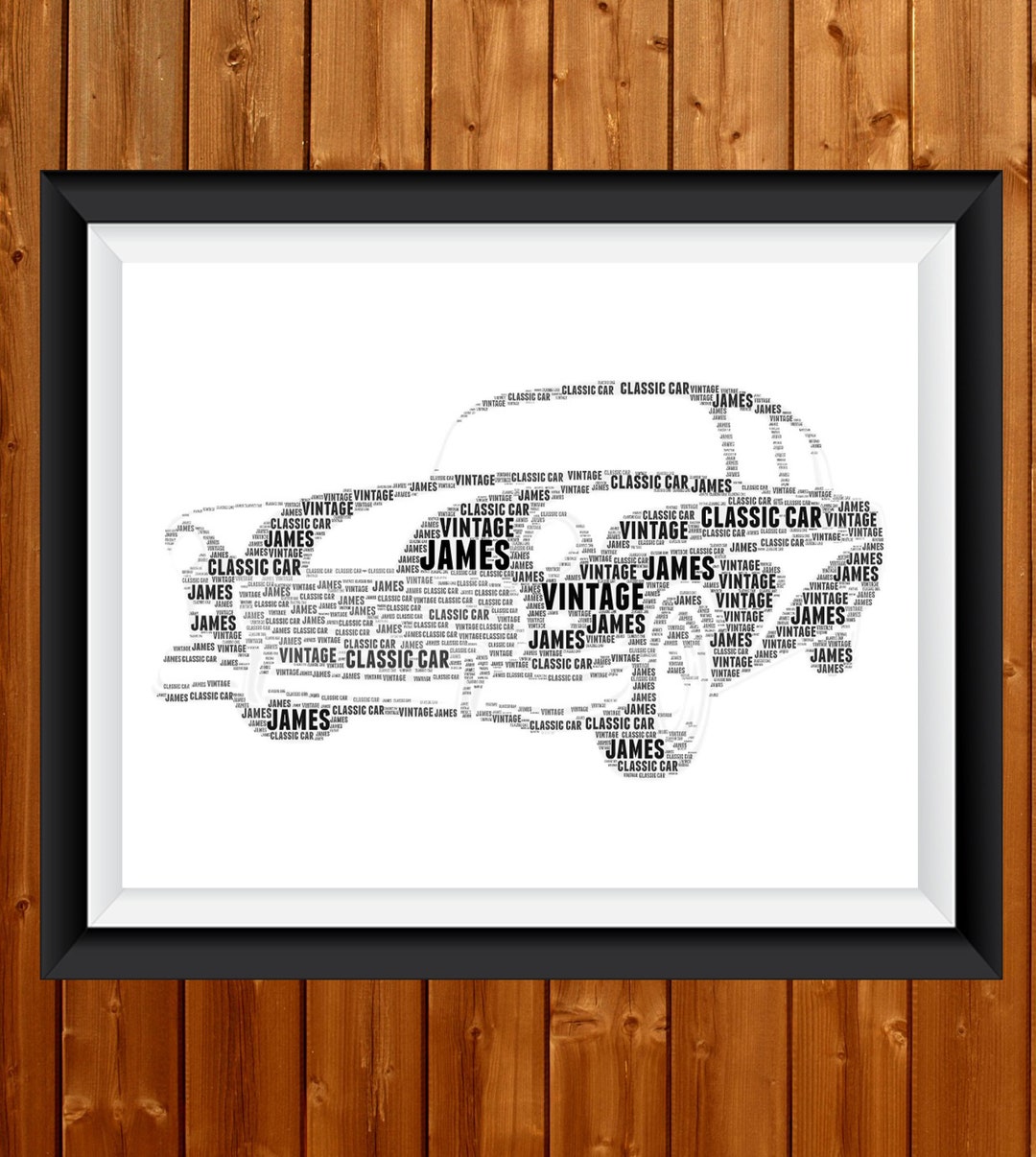 Personalised Car Word Art, Classic Car Design, Classic Car, Retro Car ...