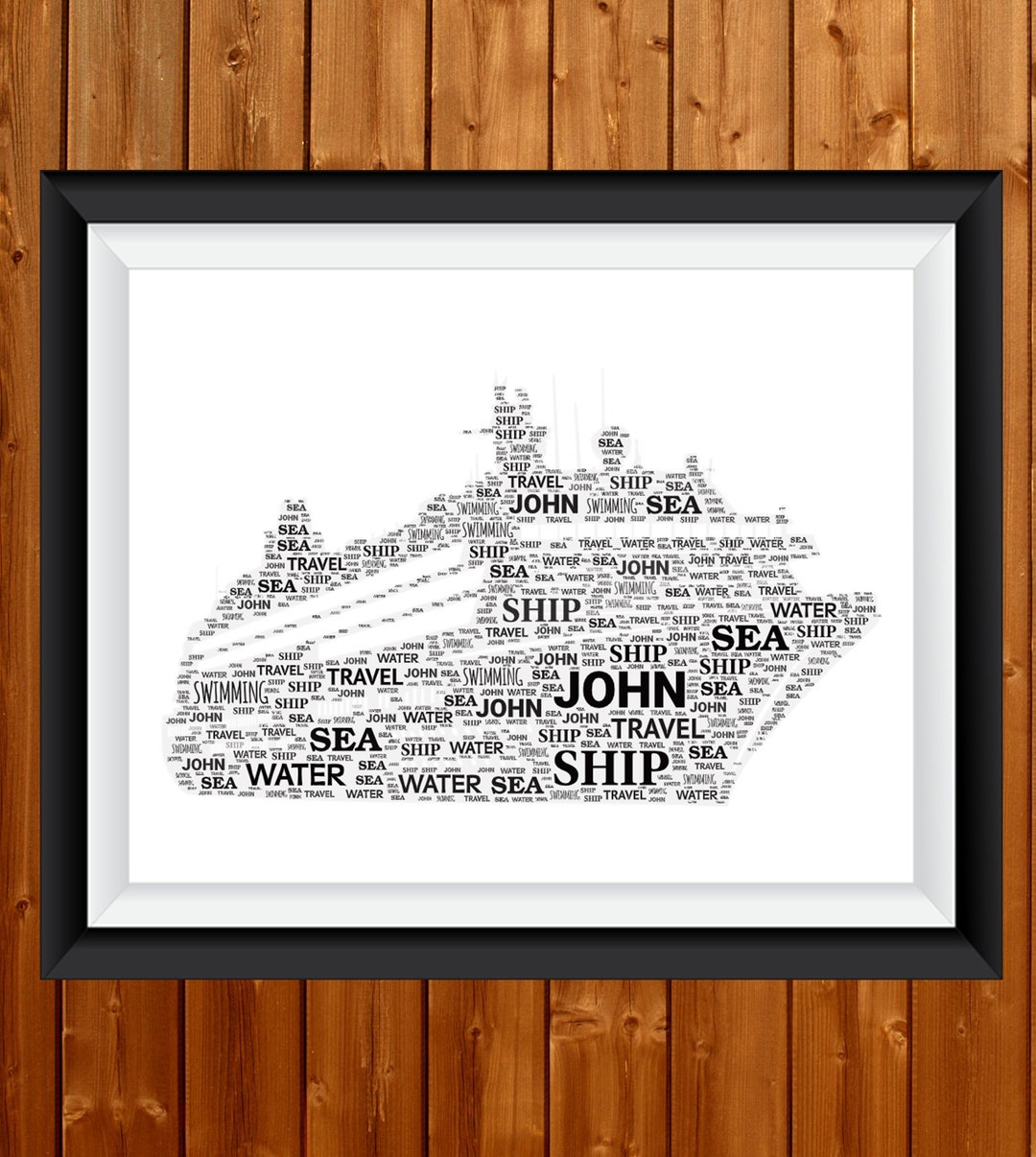 Personalised Cruise Ship Print - Custom Word Wall Art Frame - Cruising ...