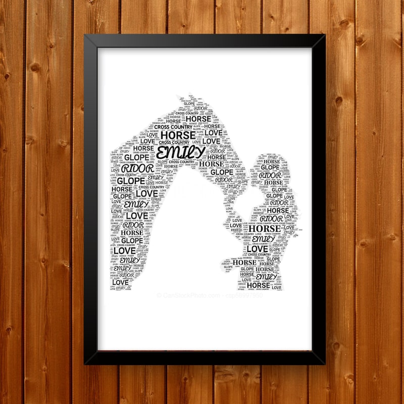 Framed Word Art Horse - Etsy UK