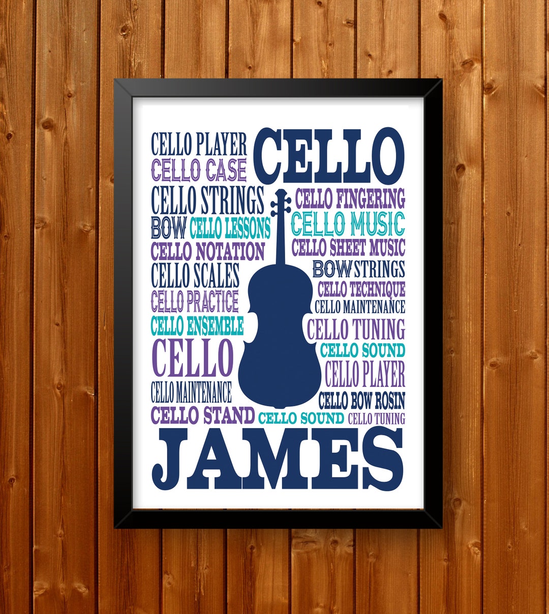 Personalised Cello Poster, Cellist Wall Art, Cello Player Gift ...