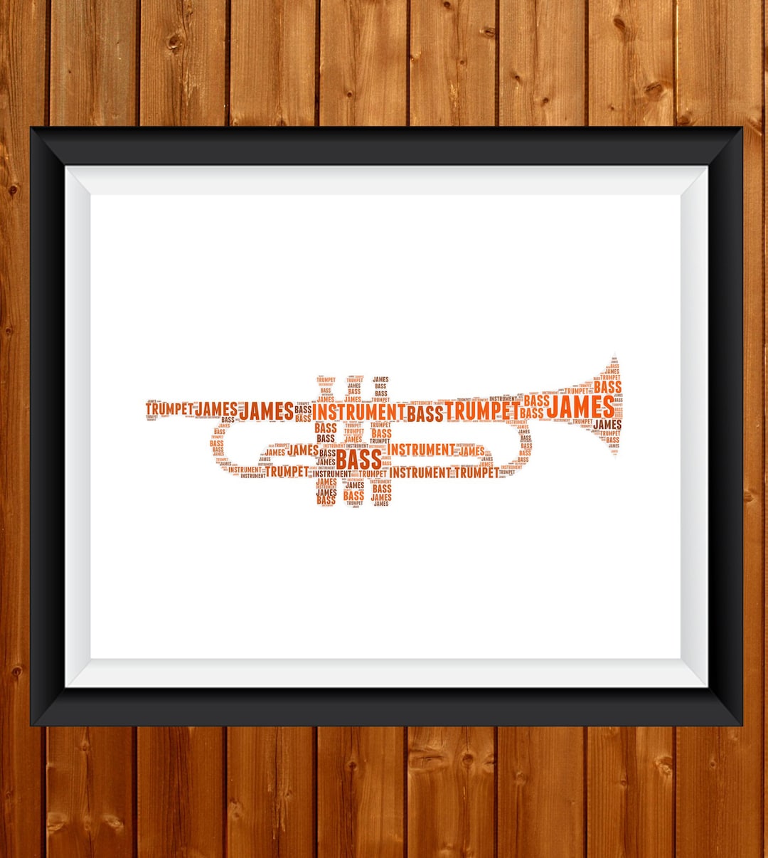 Personalised Trumpet Typography Poster, Trumpet Word Art, Trumpet Wall ...