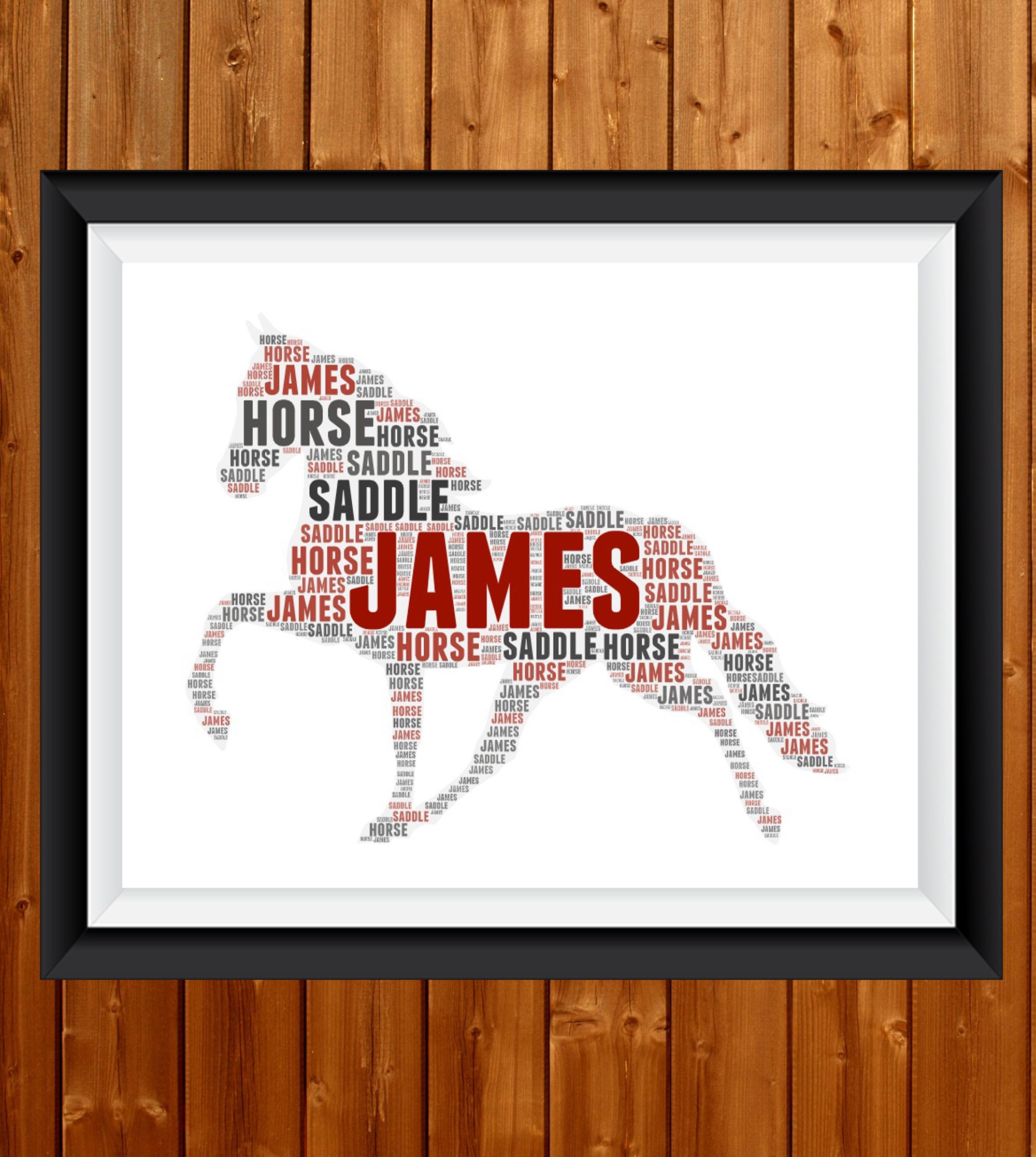 Personalised Horse Print, Horse Word Art, Horse Rider Gift, Horse ...
