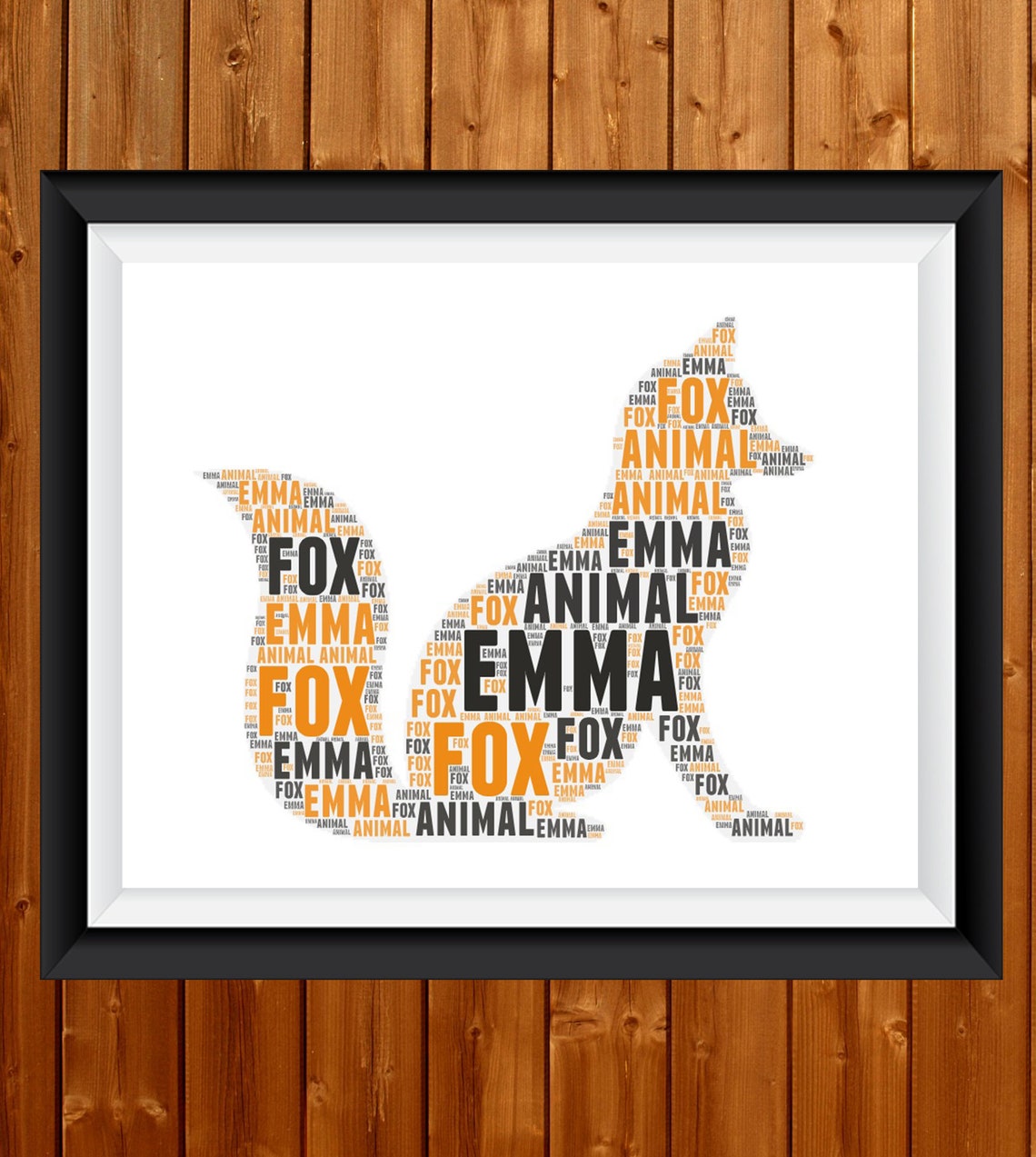Fox Word Art Fox Wall Art Fox Gift Personalised Fox Lover - Etsy