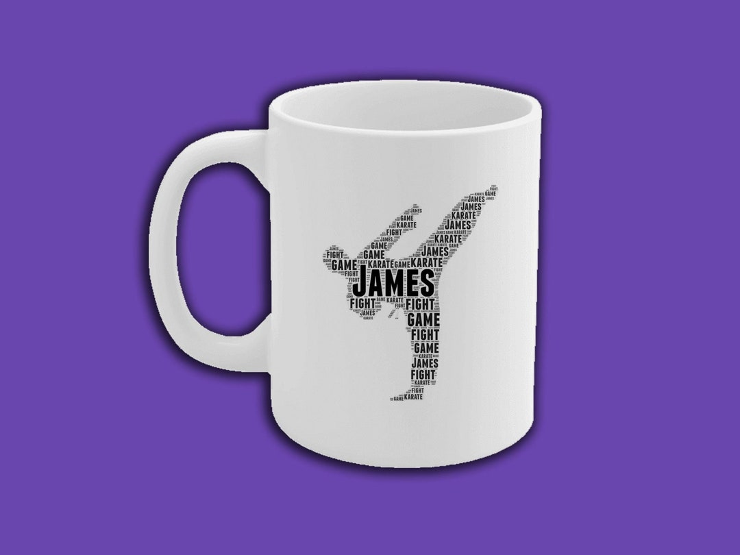 Personalised Karate Gift Mug Word Art Karate Gifts Gift for Karate ...