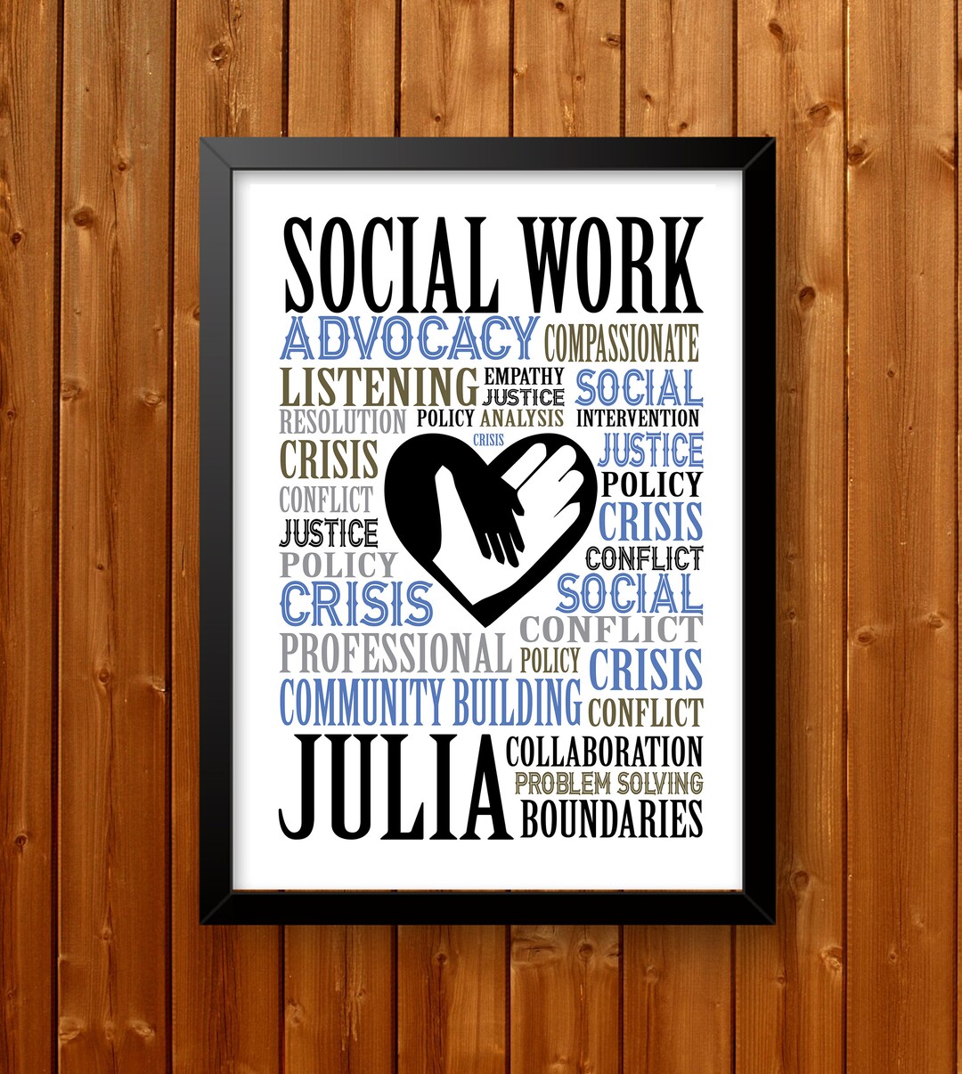 Personalised Case Manager Gift, Social Work Gift, Counsellor Word Art ...