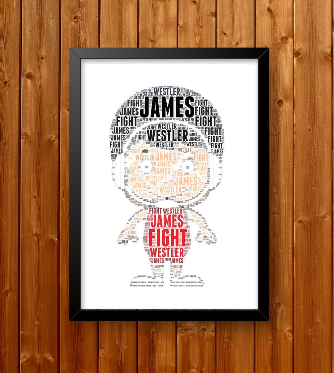 Personalised Wrestler Gift PRINTABLE Wrestling Word Art Gift - Etsy