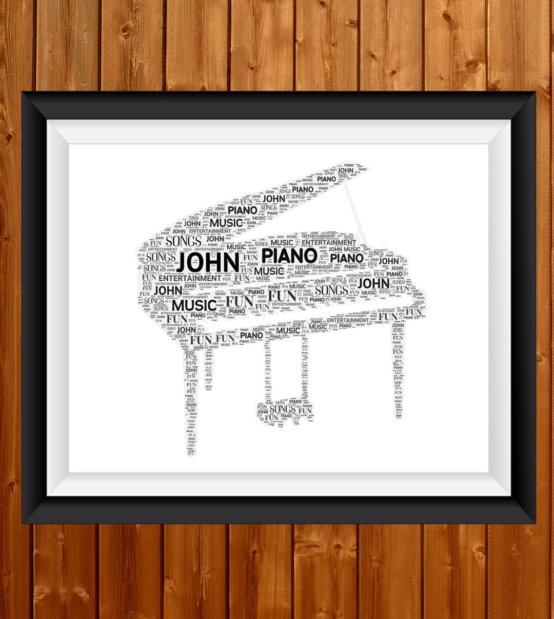 Personalised PRINTABLE Grand Piano for Pianist Piano Gift Word Art ...