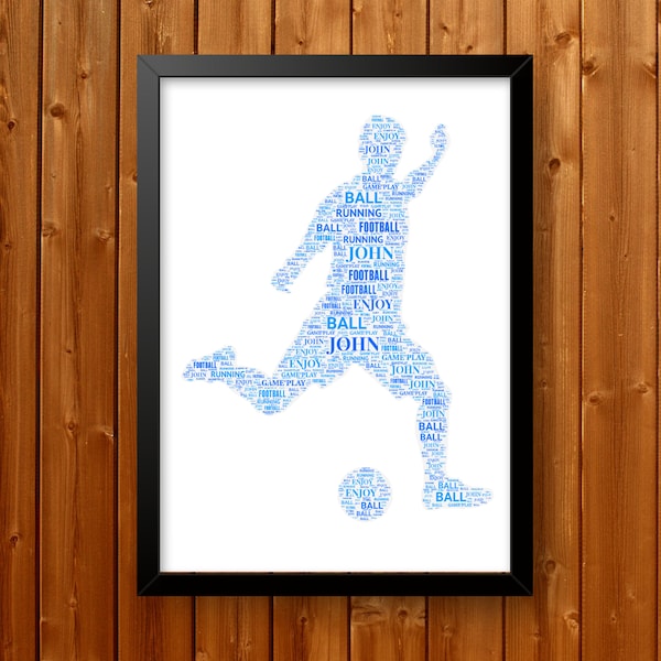 Personalised Football Word Print - Etsy UK