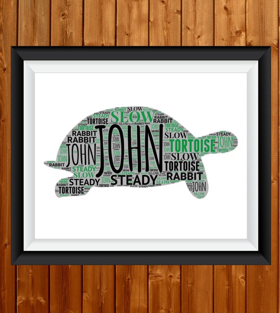 Personalised Tortoise Gifts Word Art Wall Print Pet Tortoise | Etsy