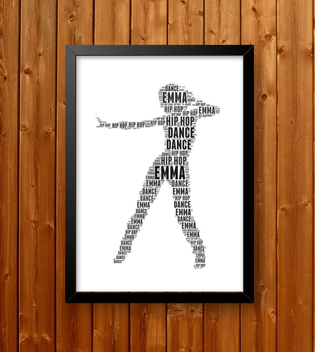 Personalised Hip Hop Gift, PRINTABLE Hip Hop Dancer Word Art Gift Dance ...