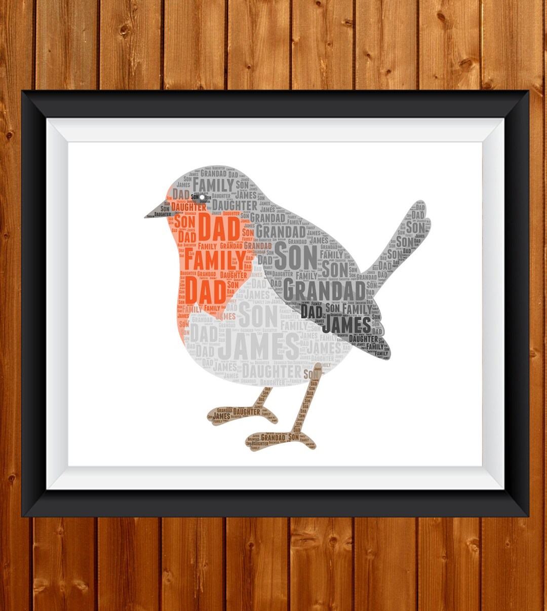 Personalised Robin Word Art Print - Custom Wall Art Home Decor - Memory ...