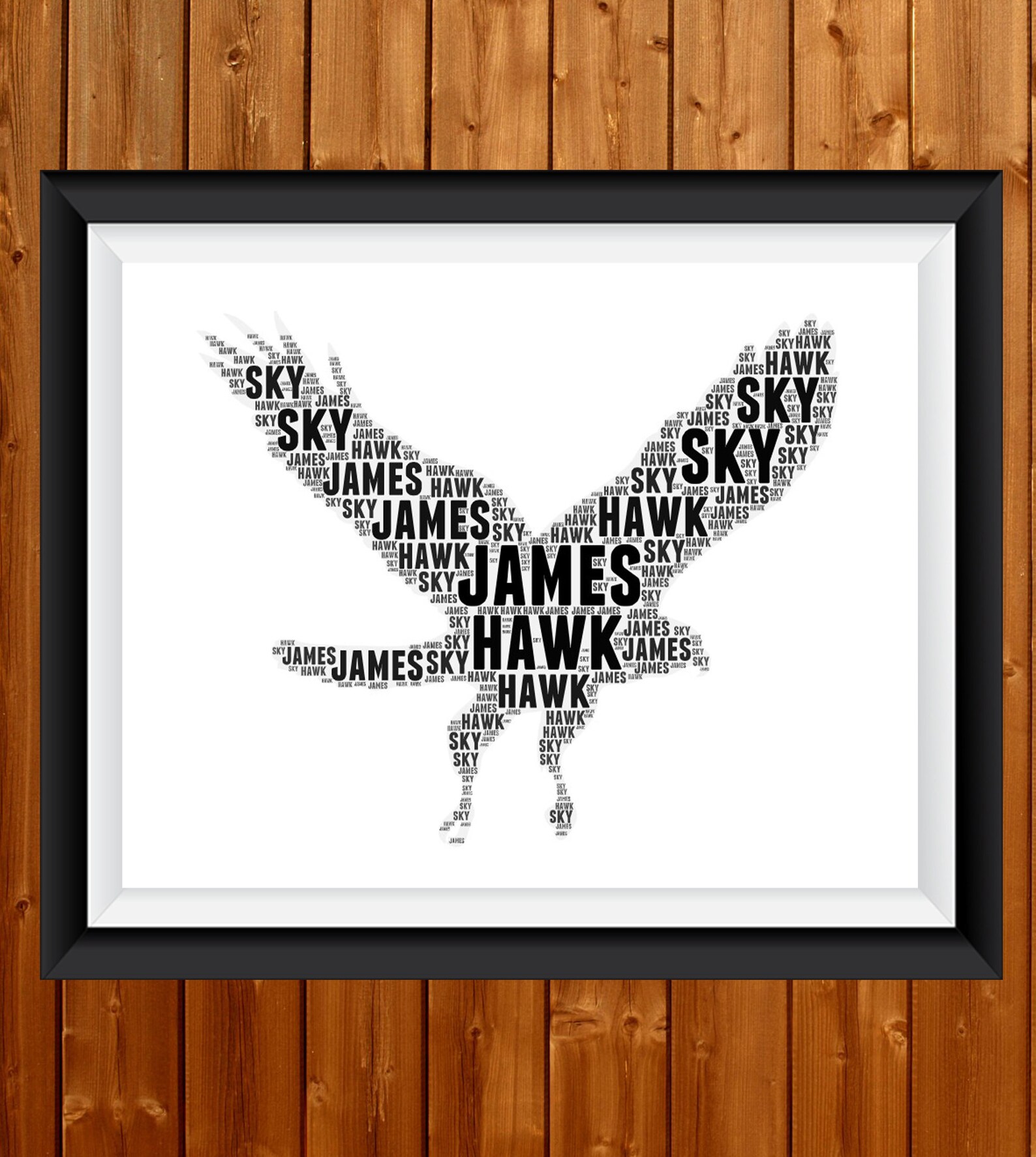 Hawk Gifts Personalised Hawk Gifts Word Art Wall Print - Birds of Prey ...