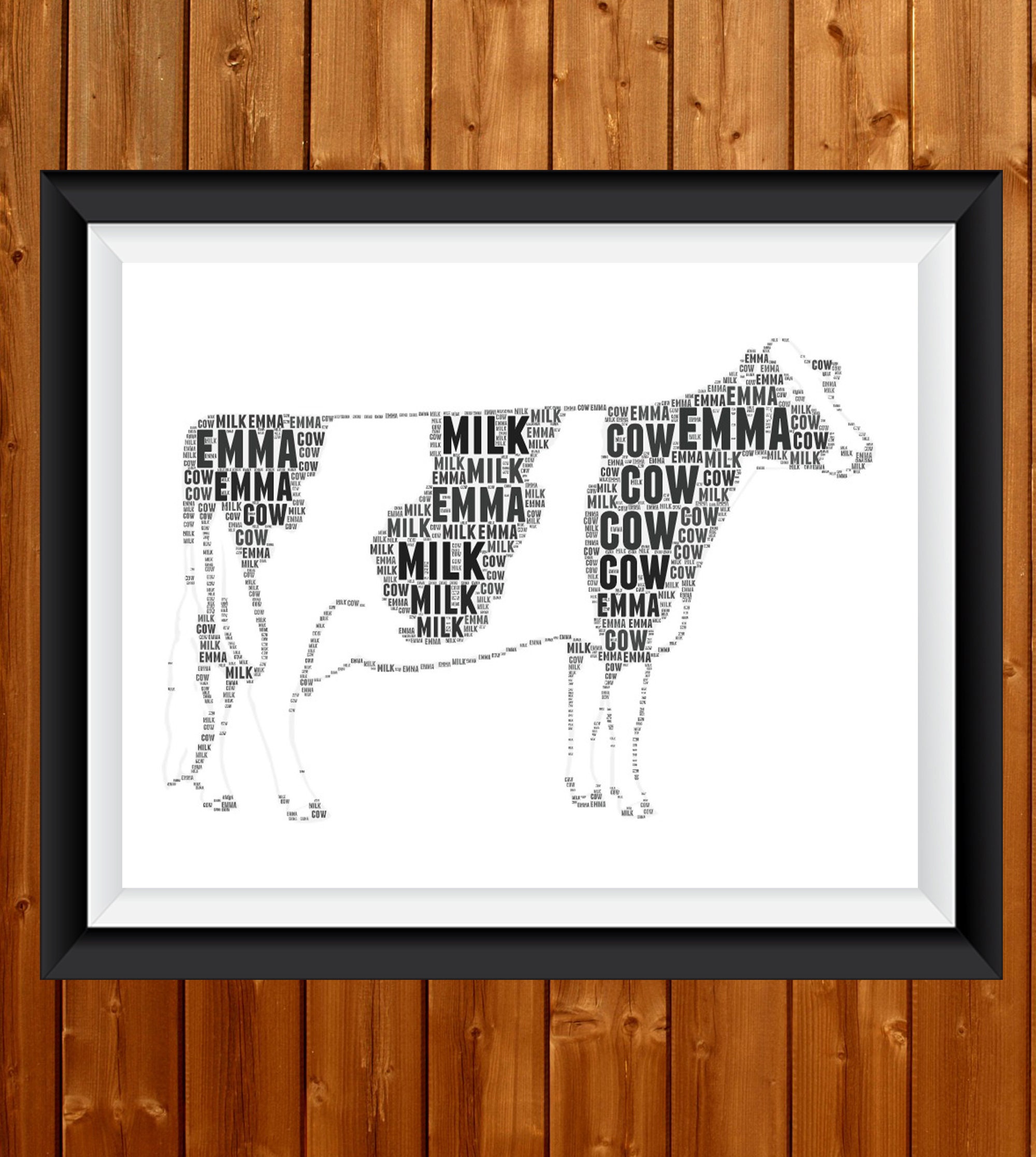 Personalised Cow Gifts Cow Gifts Word Art Wall Print Farm - Etsy