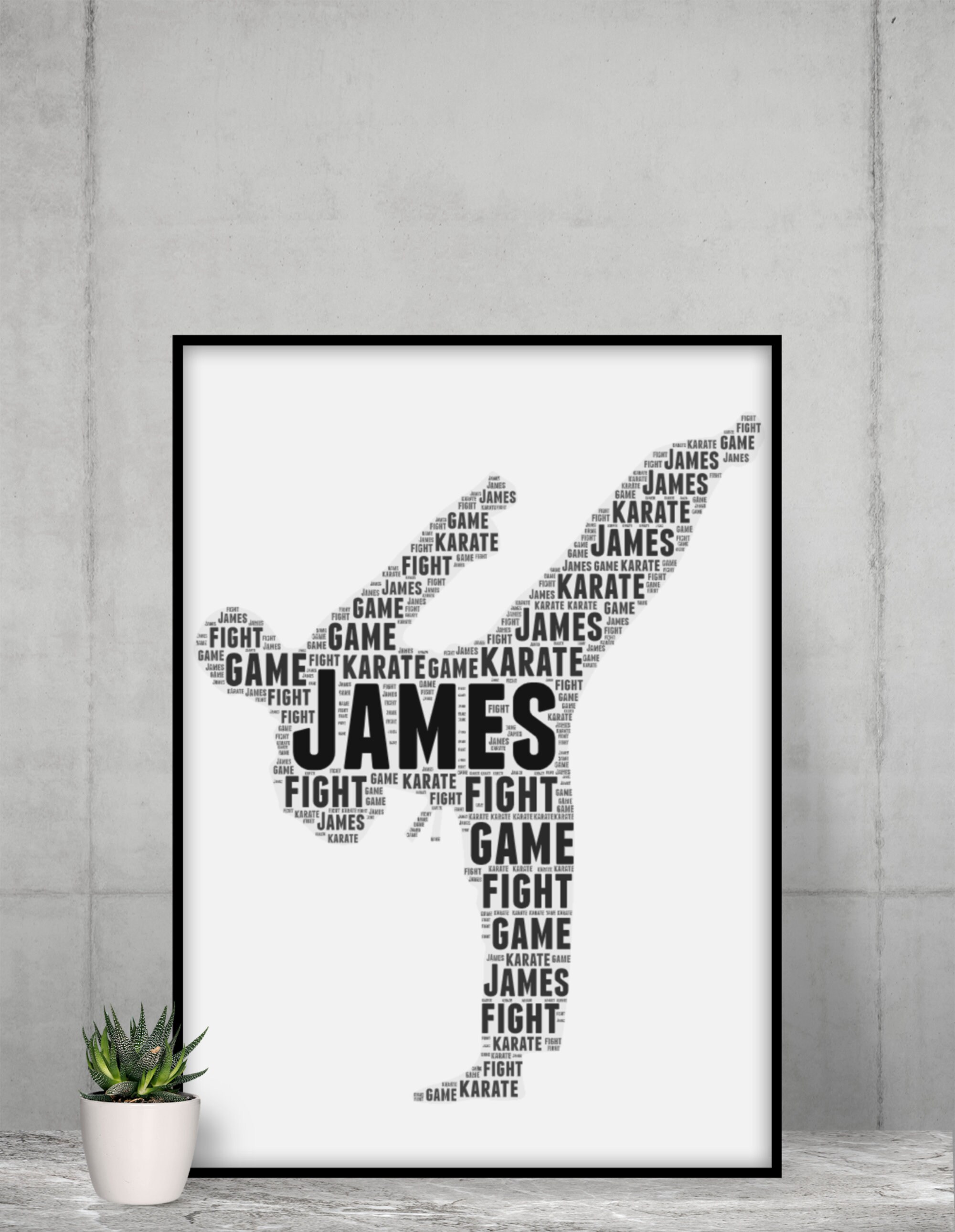 Personalised Karate Gift Word Art Wall Print Framed- Gift for Karate ...