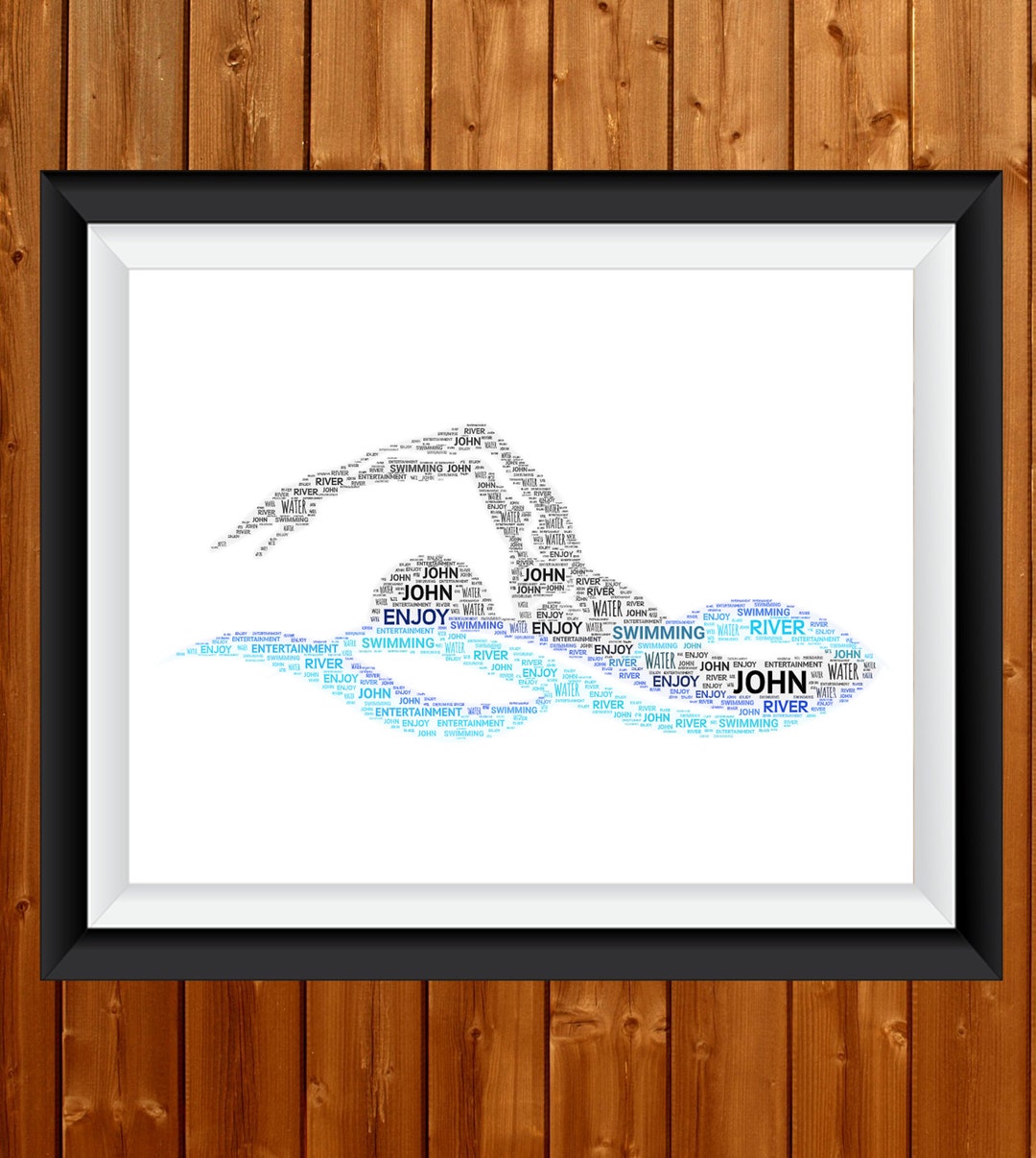 Personalised Swimming Swimmer Gift Word Art Wall Room Decor Wall Decor ...