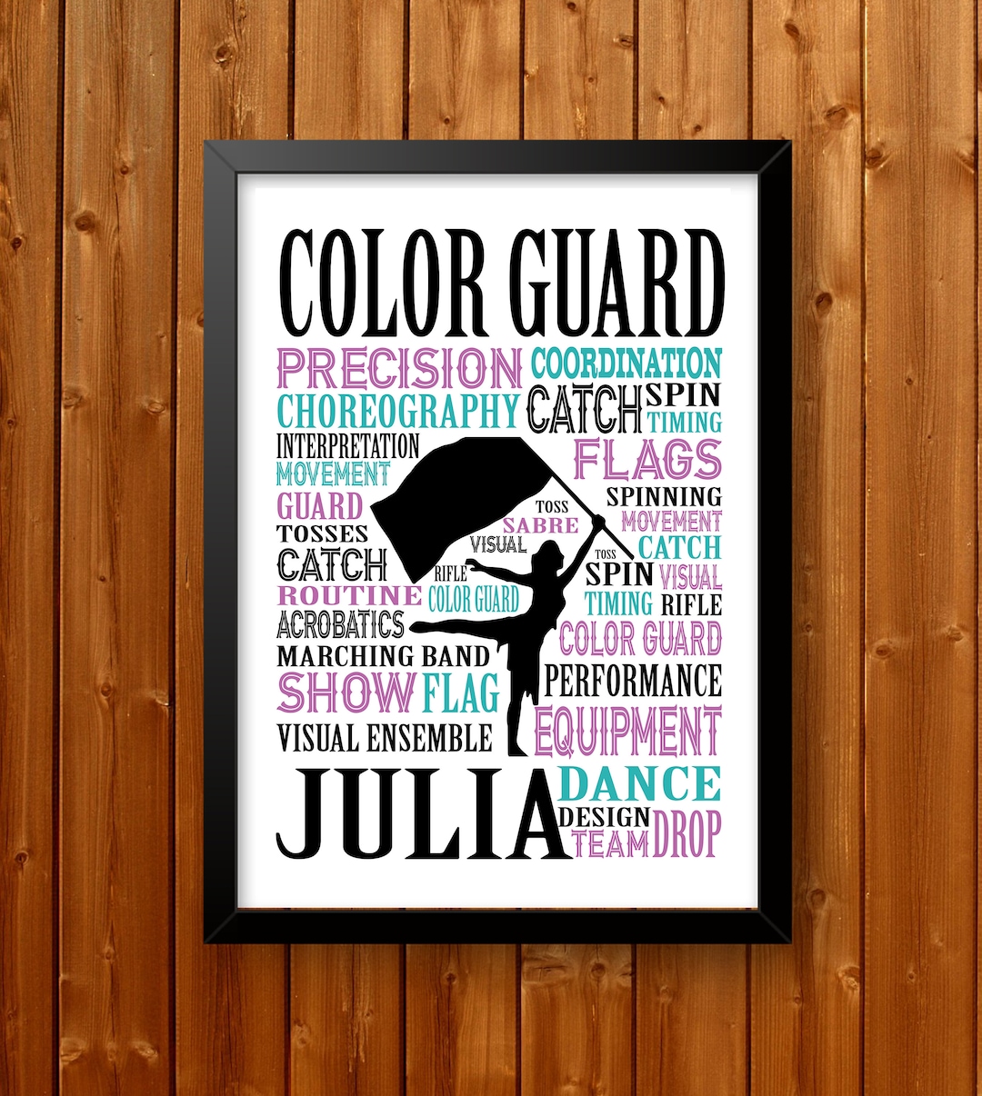 Personalised Color Guard Poster, Winter Guard Gifts, Color Guard Wall ...