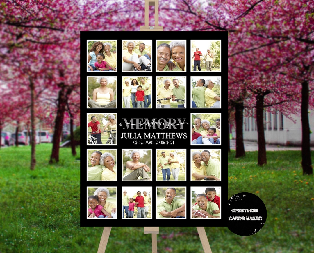 Funeral Memorial Photo Collage for Funeral Service, Funeral Memorial ...