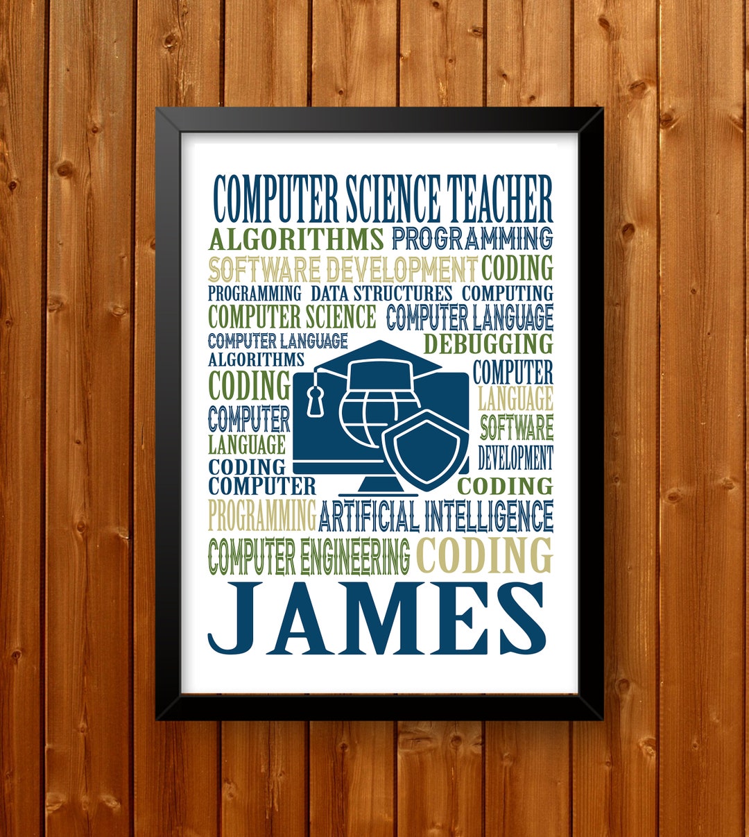 Personalised Computer Science Poster, Comp Sci Gift, Technology Major ...