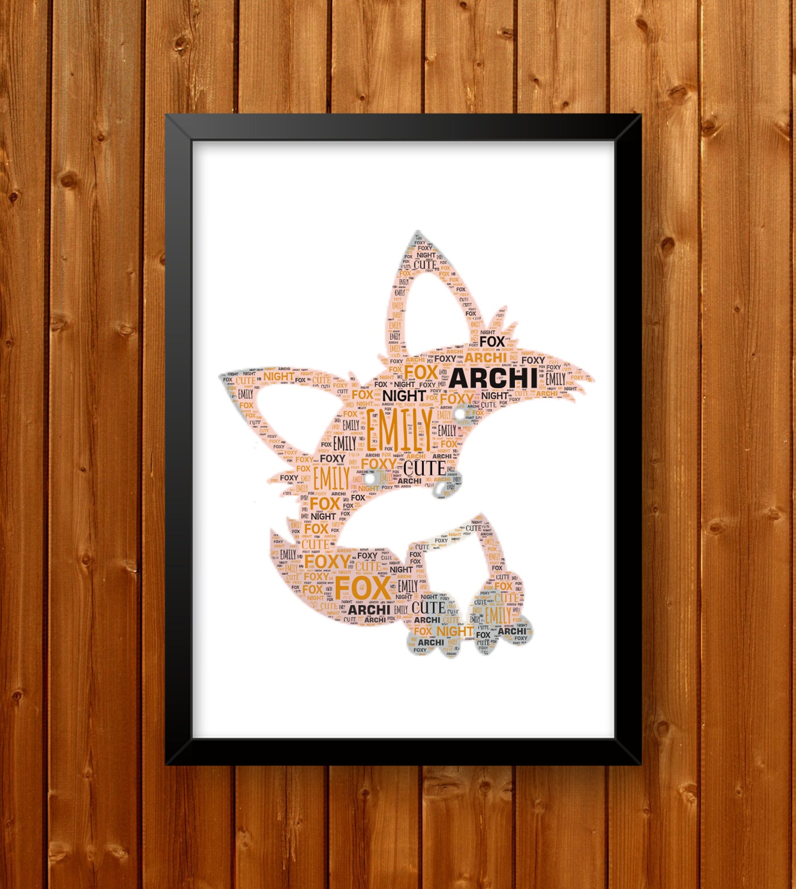 Fox Word Art Fox Wall Art Fox Gift Personalised Fox Lover - Etsy