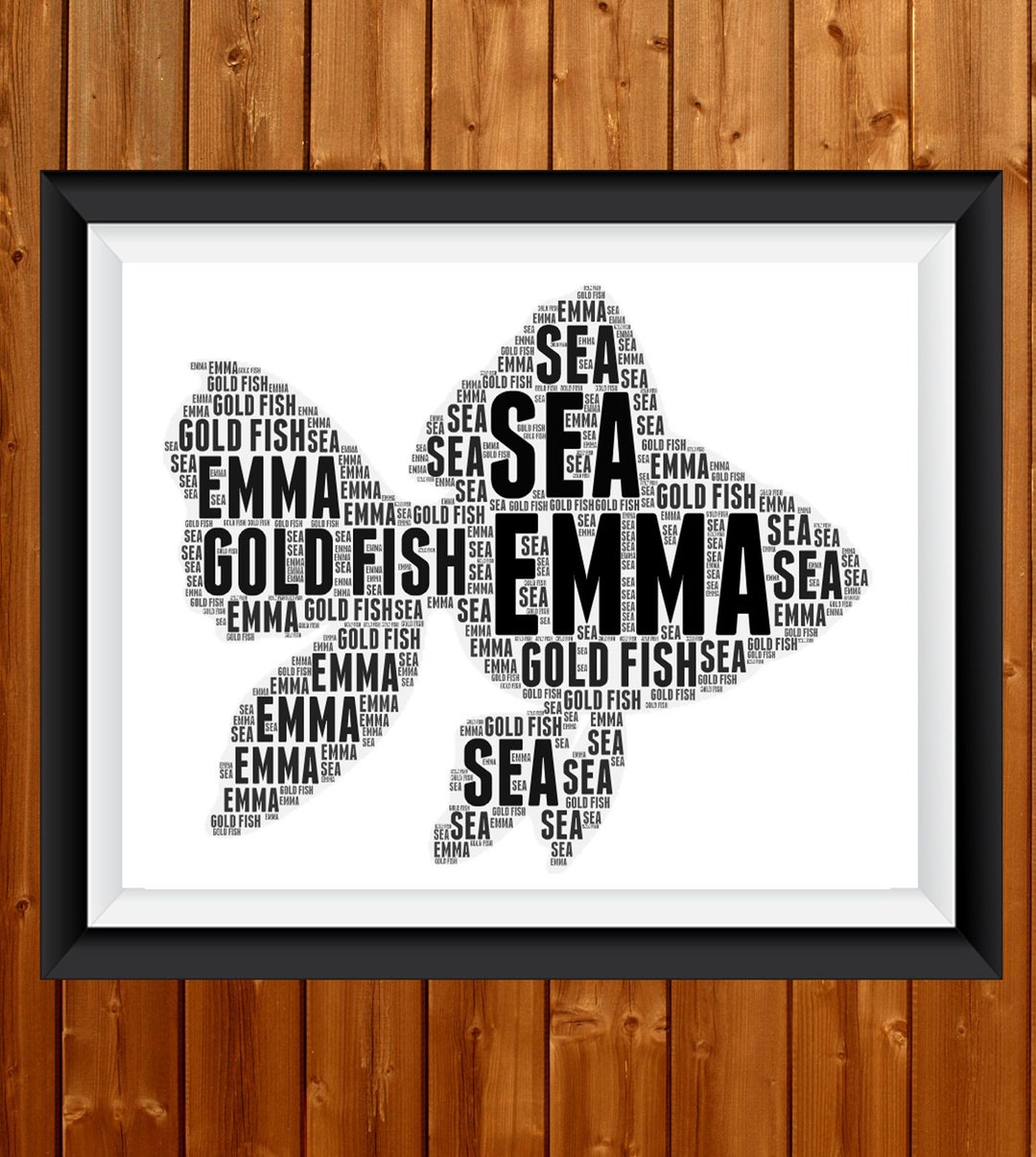 Personalised Goldfish Gifts, PRINTABLE Goldfish Gifts Word Art Wall ...
