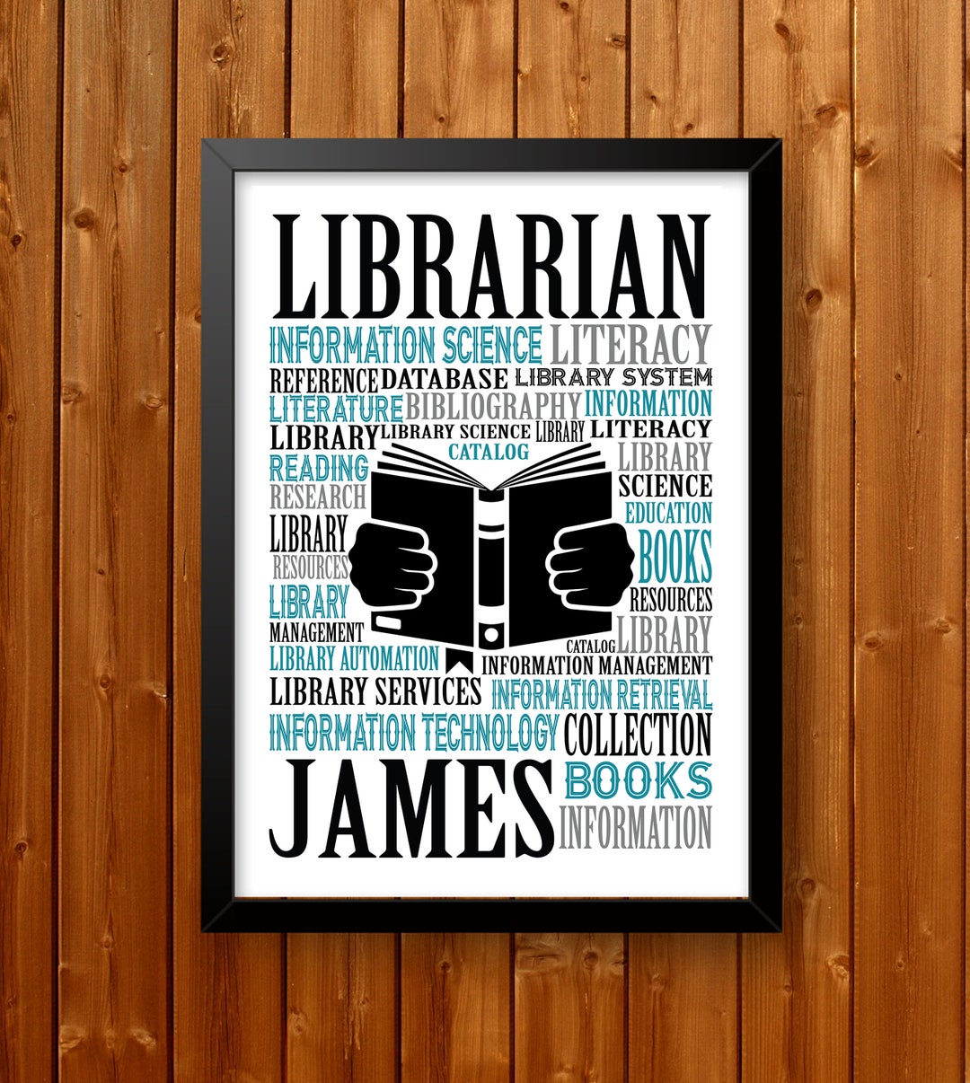 Personalised Librarian Poster Library Teacher Gift School - Etsy