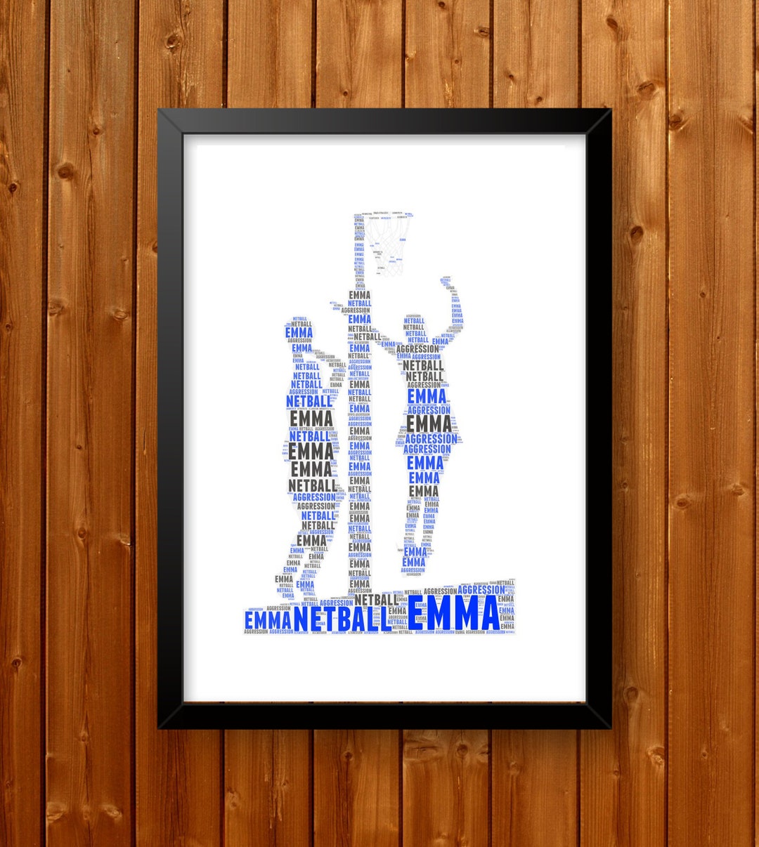 Personalised PRINTABLE Netball Word Art Gifts Netball Player Gifts ...
